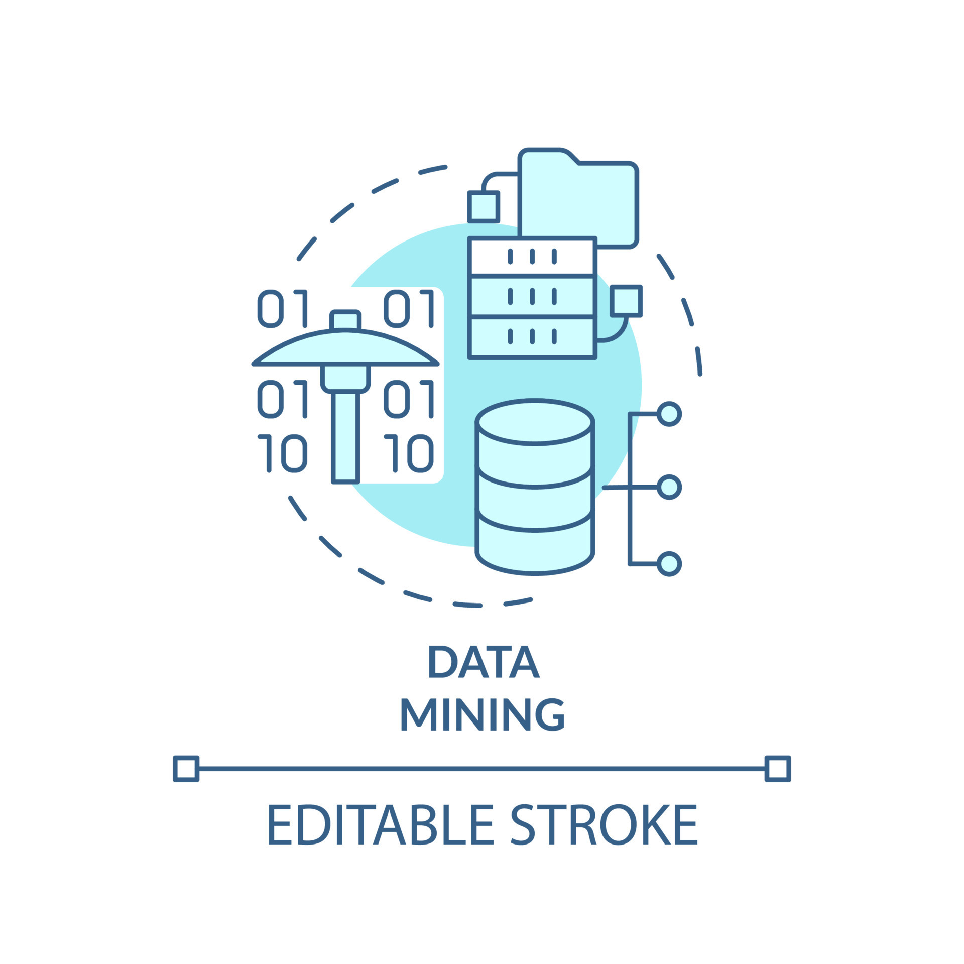 Data mining turquoise concept icon. Business intelligence technique ... Data mining turquoise concept icon. Business intelligence technique ...