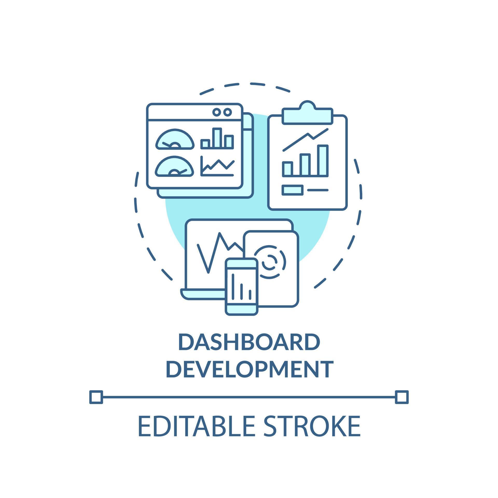 Dashboard Development Turquoise Concept Icon Business Intelligence