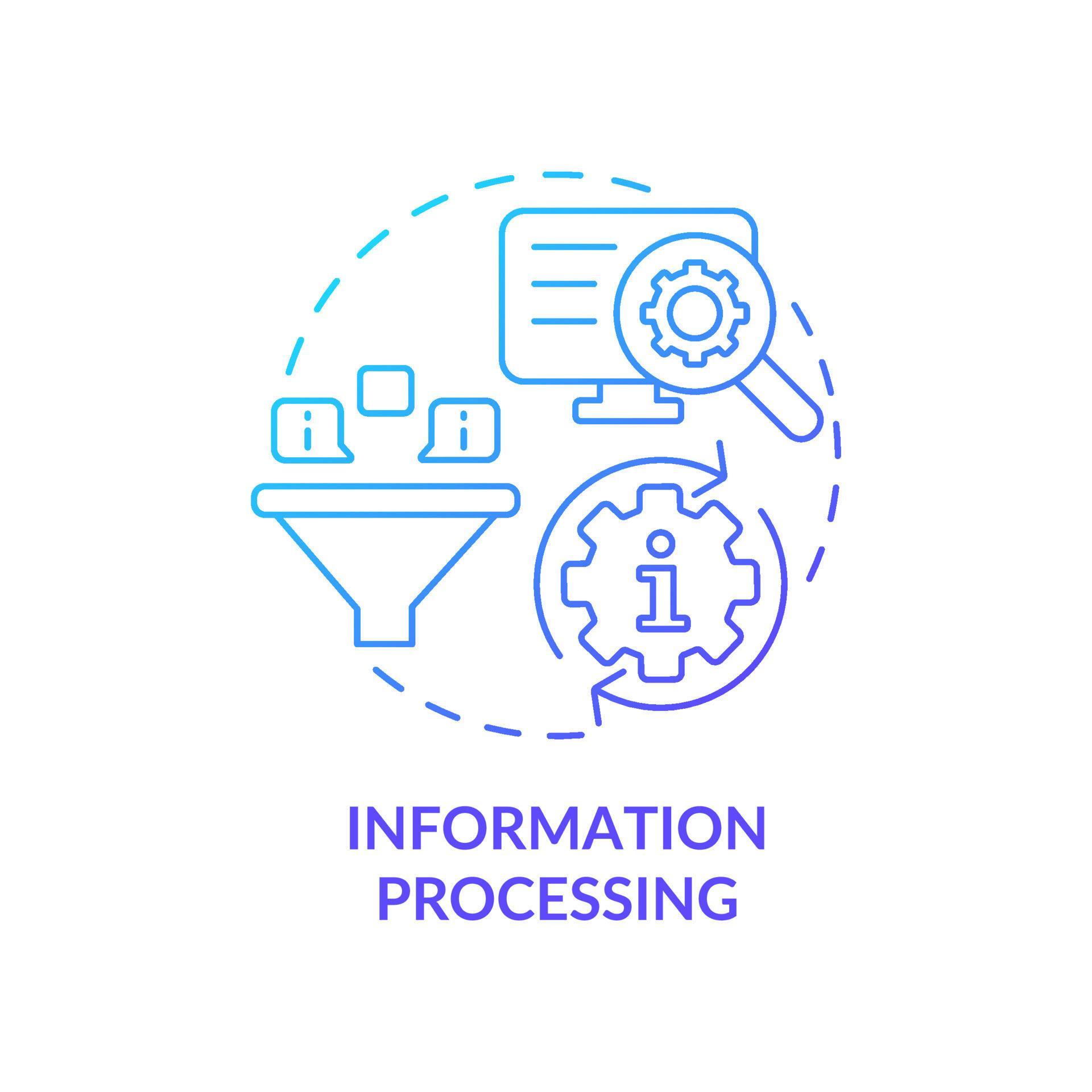 Information Processing Blue Gradient Concept Icon Task Of Information Industry Abstract Idea