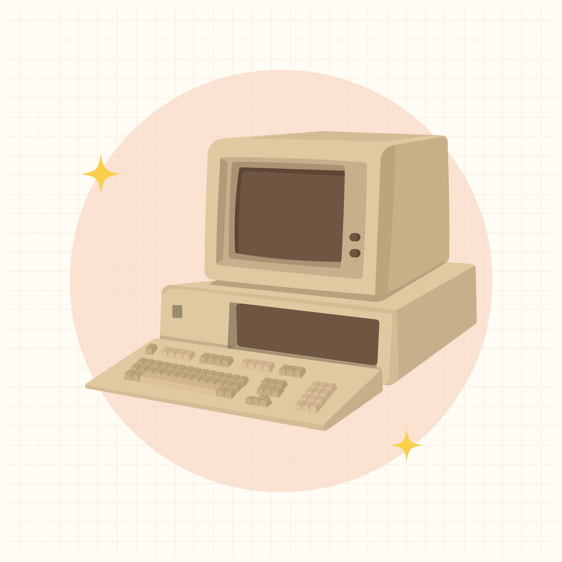 Retro computer, old classic computer flat design style 11143326 Vector ...