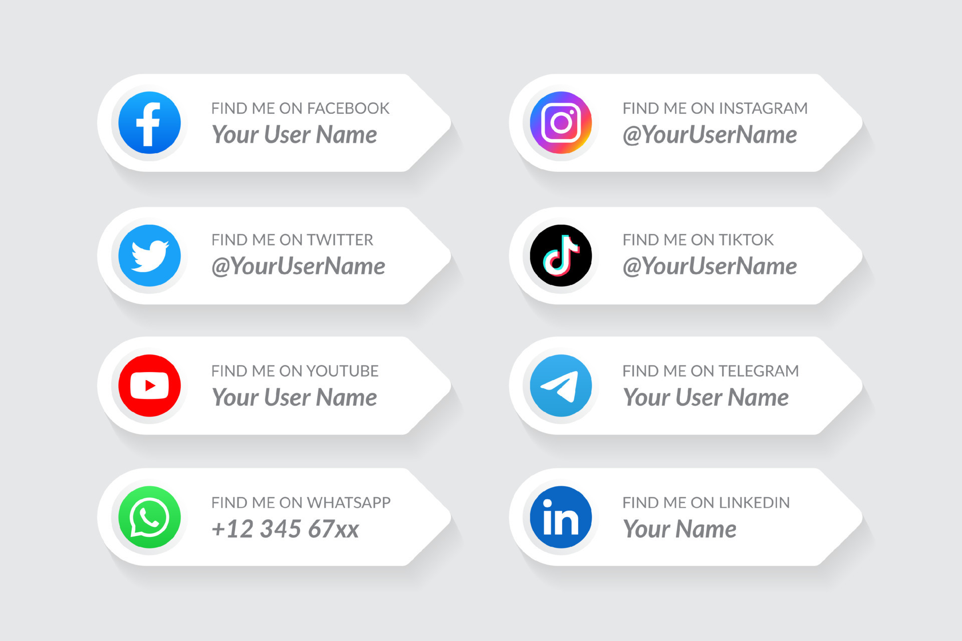 Modern social media lower third icons collection template 11143333 ... Modern social media lower third icons collection template 11143333 ...