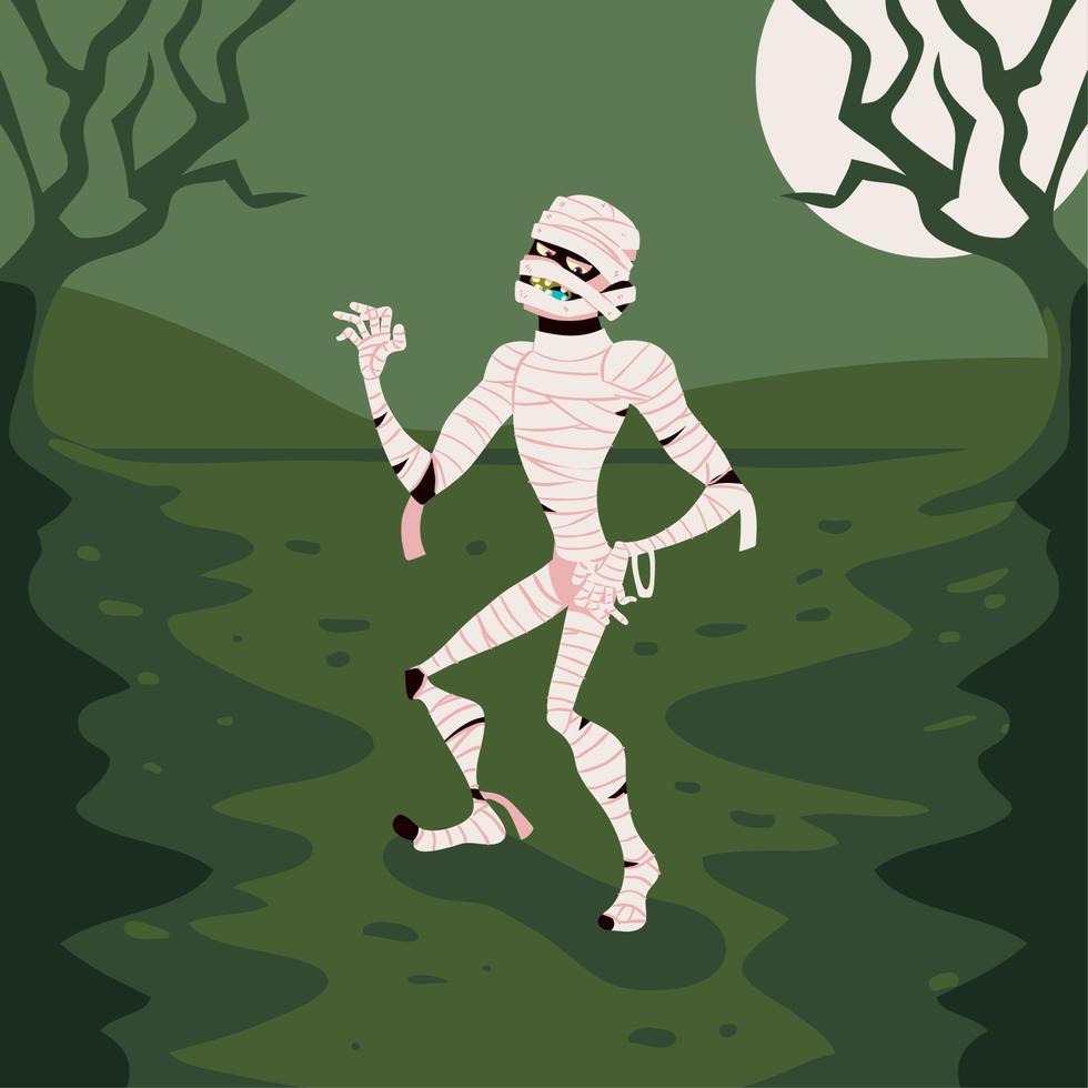 Halloween Mummy Character 11143696 Vector Art At Vecteezy