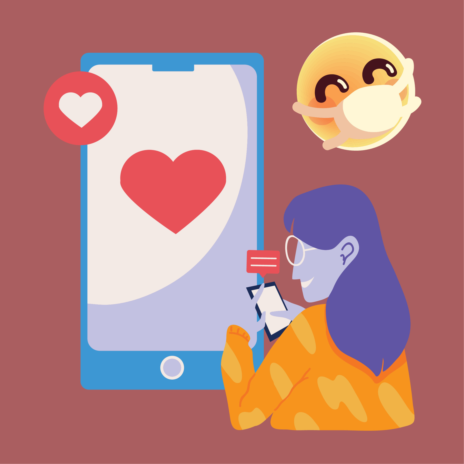 woman using phone 11143887 Vector Art at Vecteezy
