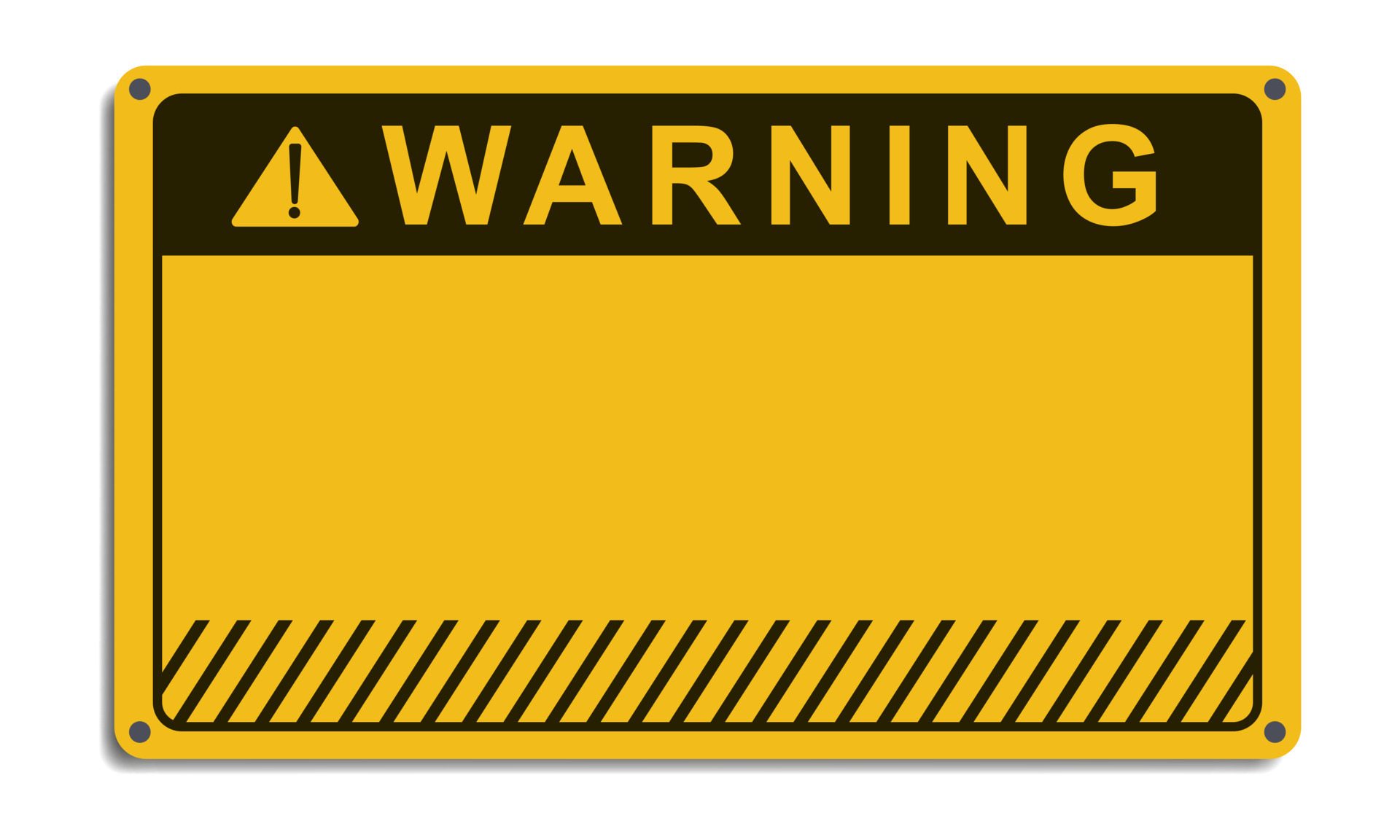 Blank Warning Sign Warning Empty Sign Caution Yellow Vector