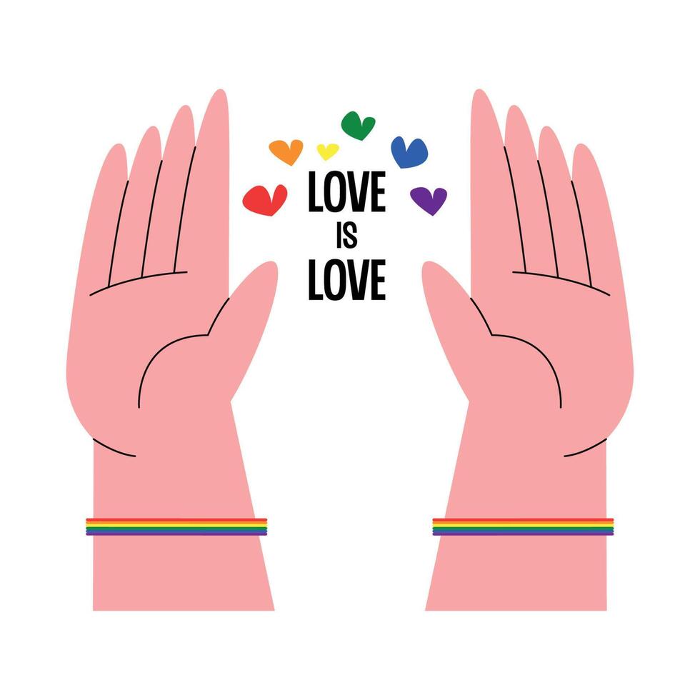 hands with lgbtq wristbands 11146036 Vector Art at Vecteezy