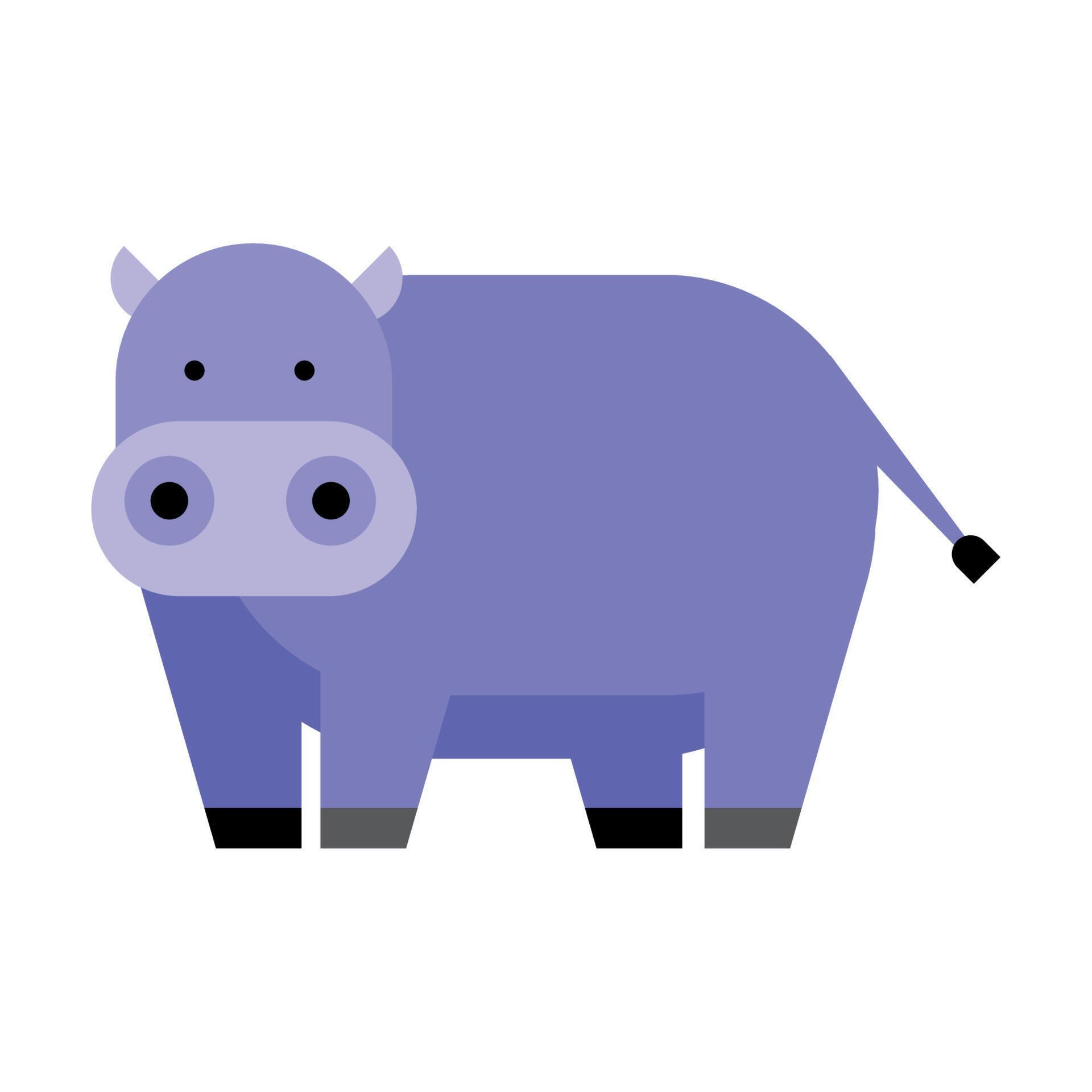 hippo basic forms 11146154 Vector Art at Vecteezy