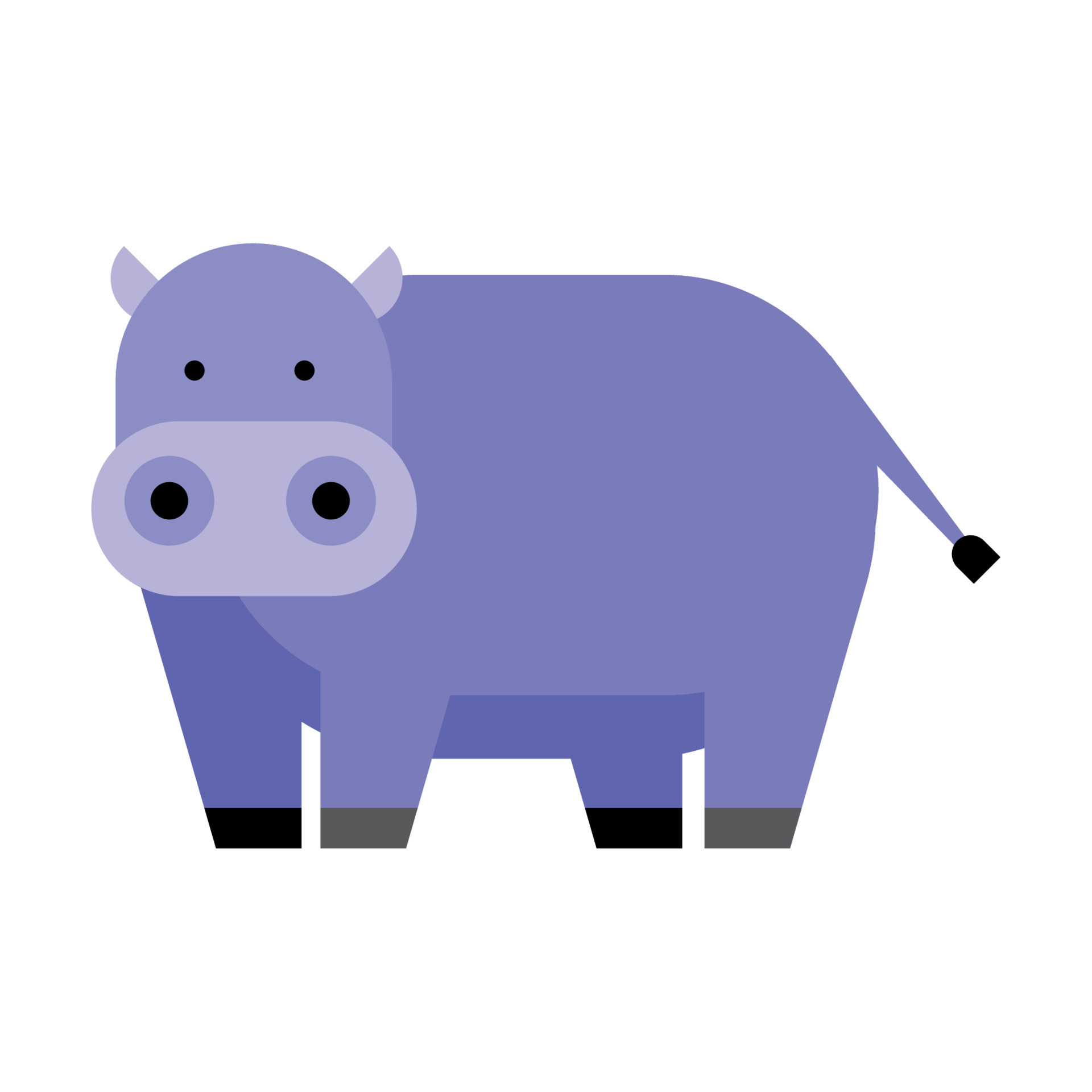 hippo basic forms 11146154 Vector Art at Vecteezy