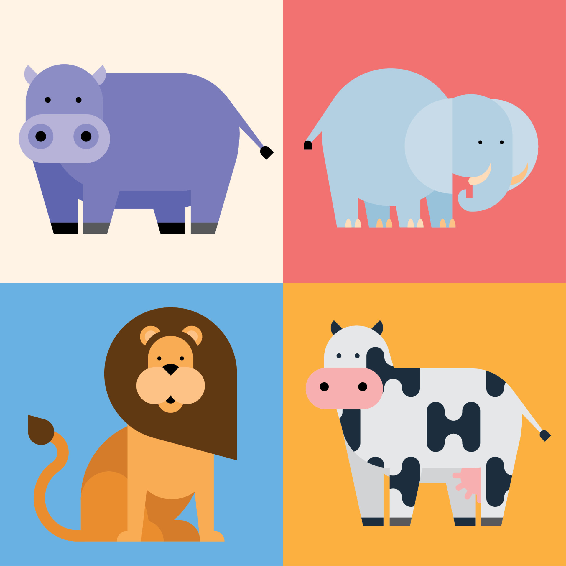 animals group basic forms style 11146397 Vector Art at Vecteezy