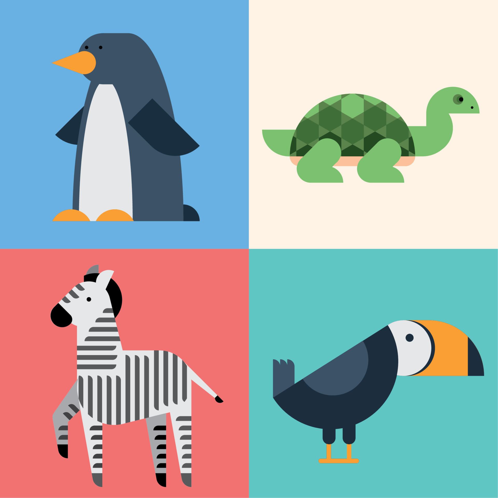 animals basic forms style 11147429 Vector Art at Vecteezy