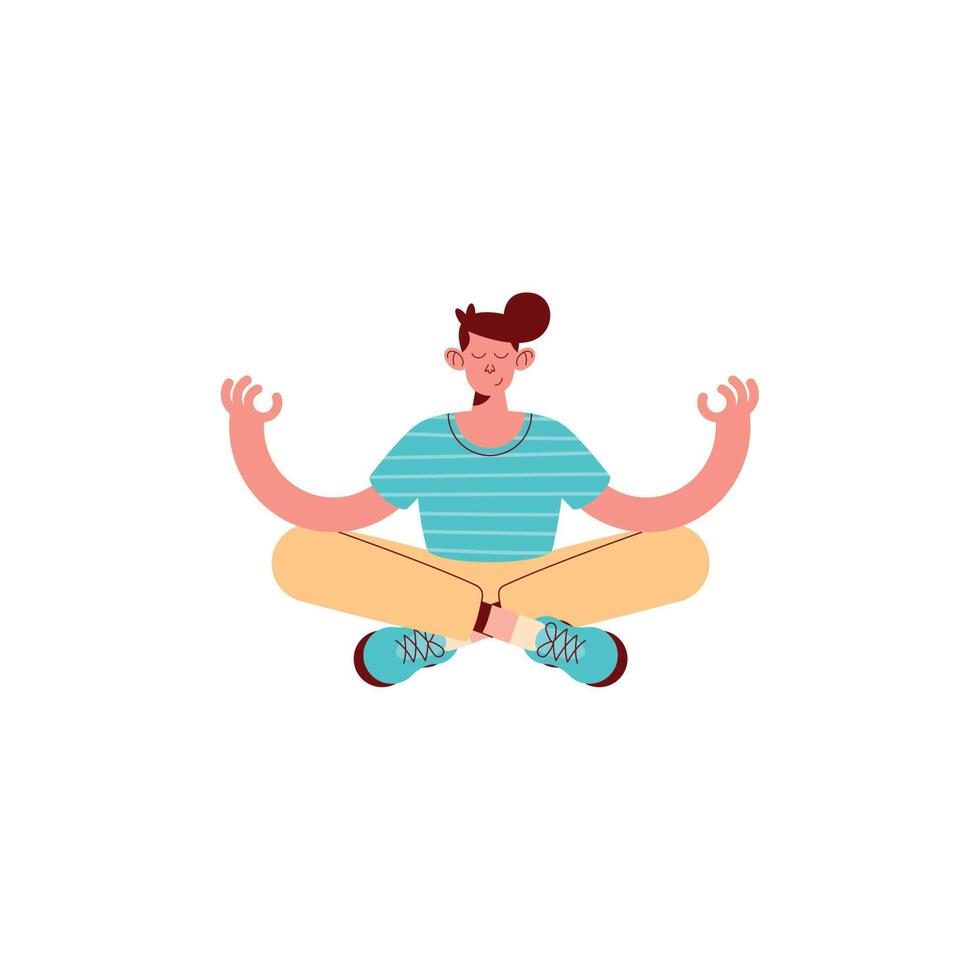 Woman Doing Lotus Position 11147451 Vector Art At Vecteezy