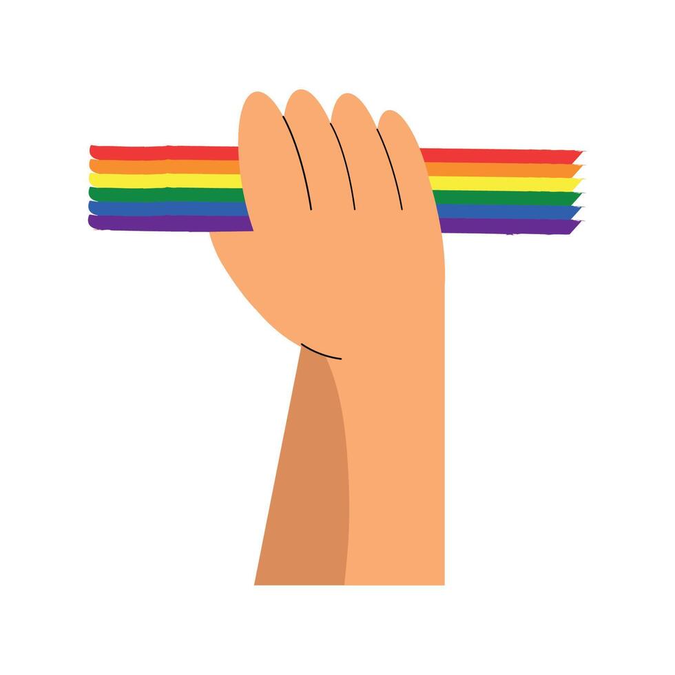hand with lgbtq flag 11147673 Vector Art at Vecteezy