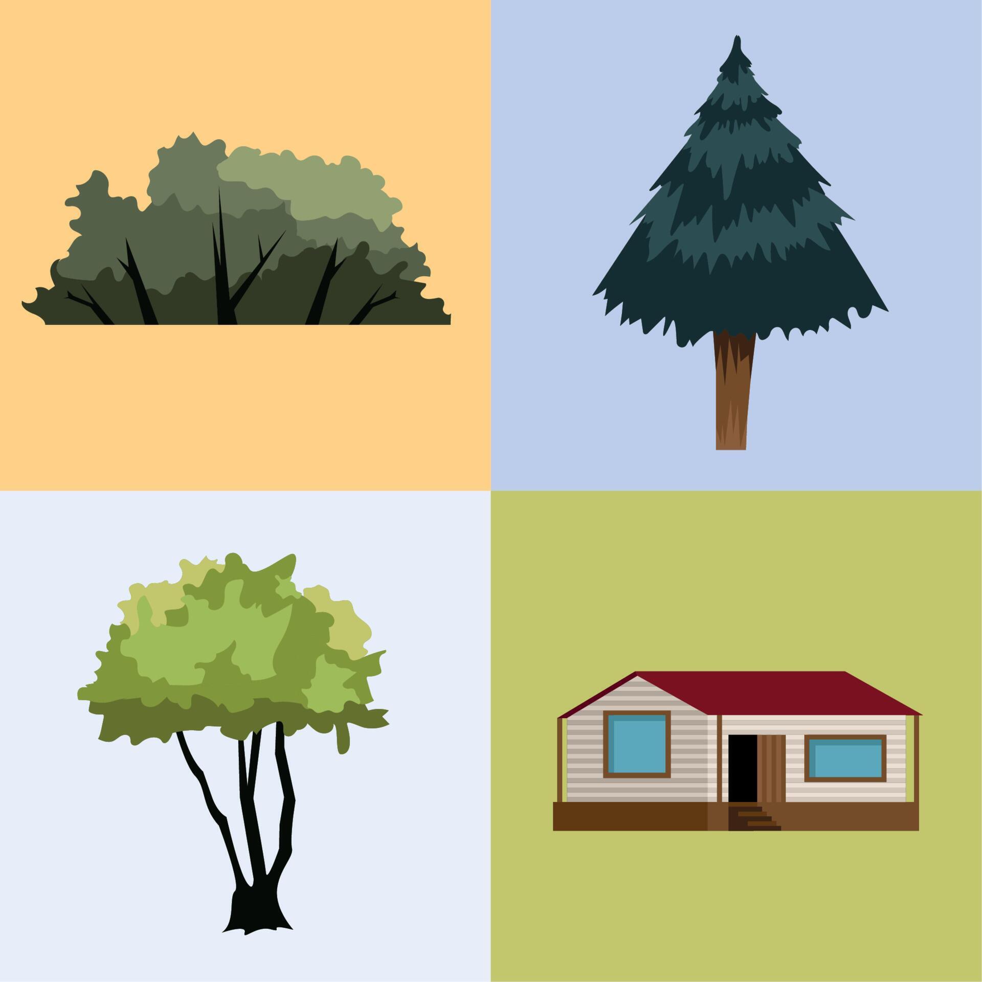 four landscape nature icons 11147769 Vector Art at Vecteezy