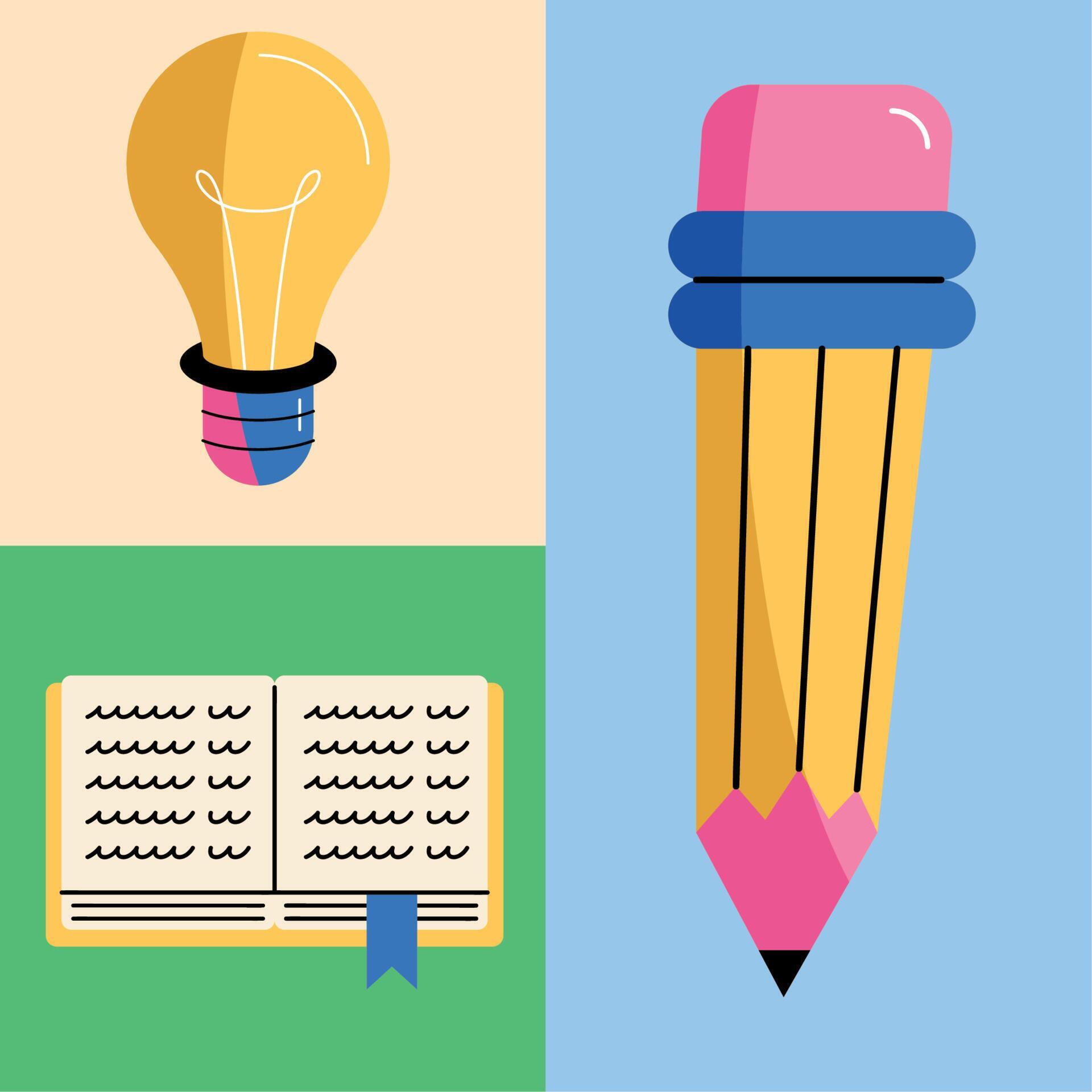 three school supplies icons 11147802 Vector Art at Vecteezy