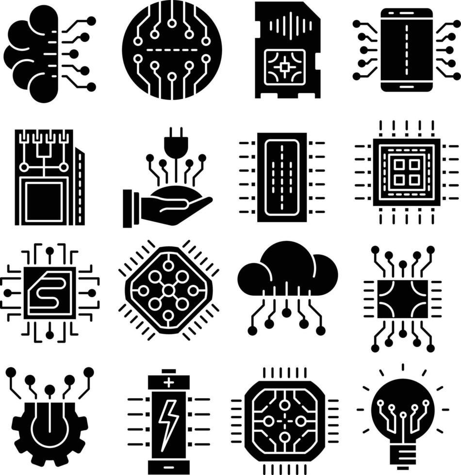 Electronics icons set 11150593 Vector Art at Vecteezy