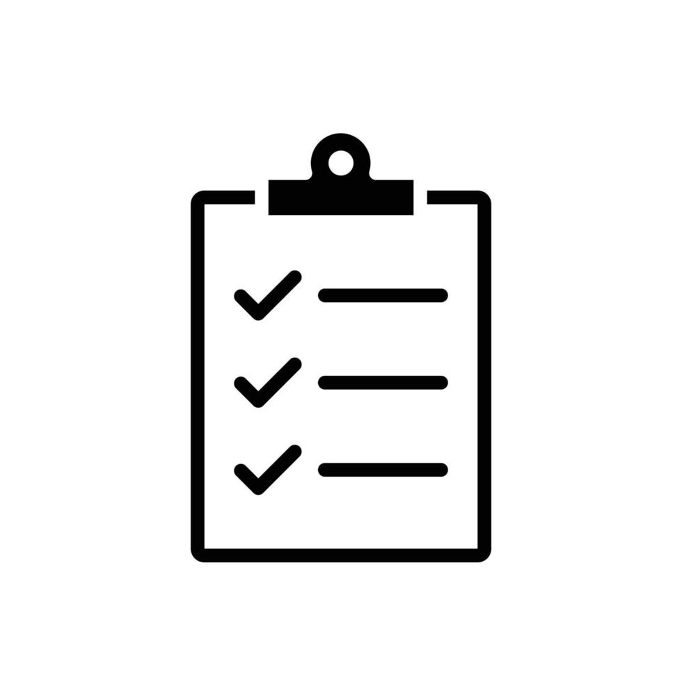 Clipboard checklist icon. Simple flat style. Document with checkmark ...