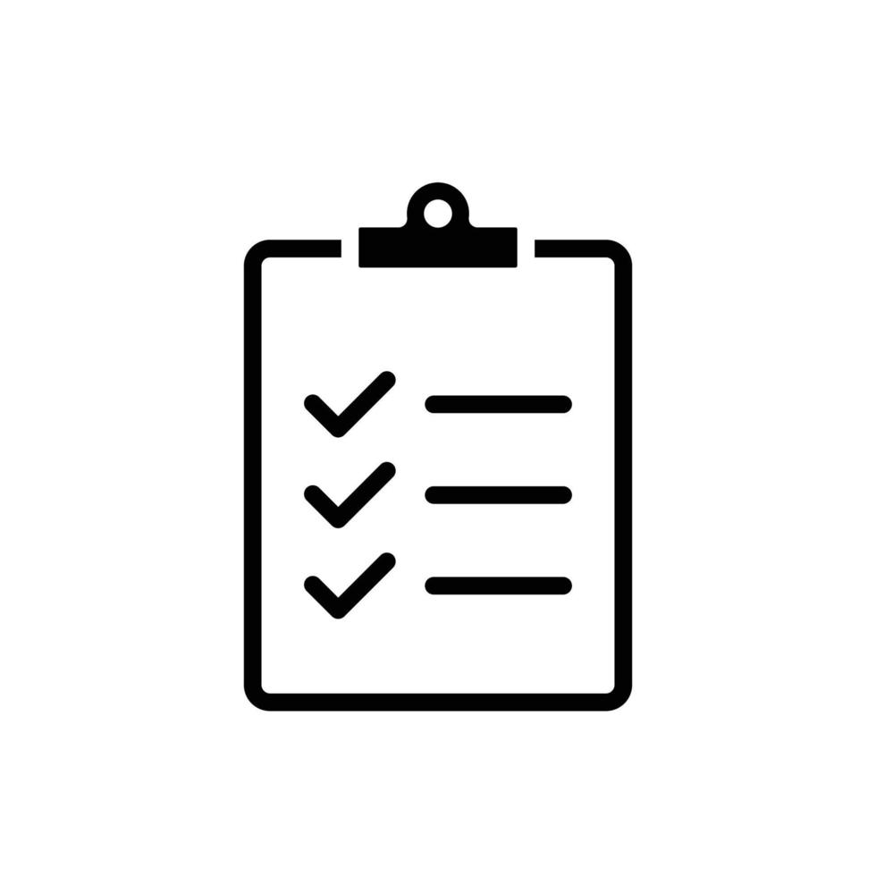 Clipboard checklist icon. Simple flat style. Document with checkmark, business agreement concept ...