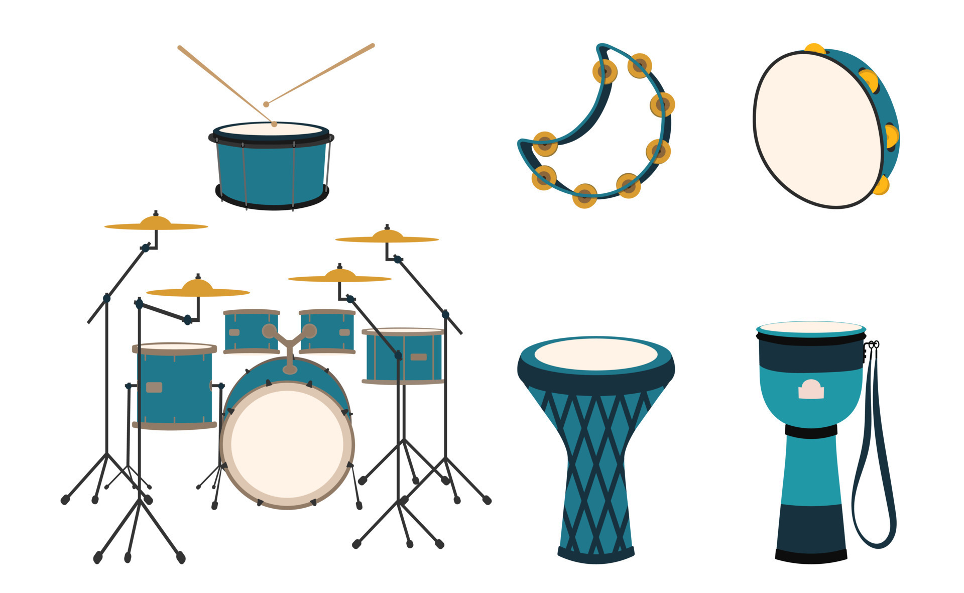 Percussion set. Elements 11151355 Vector Art at Vecteezy
