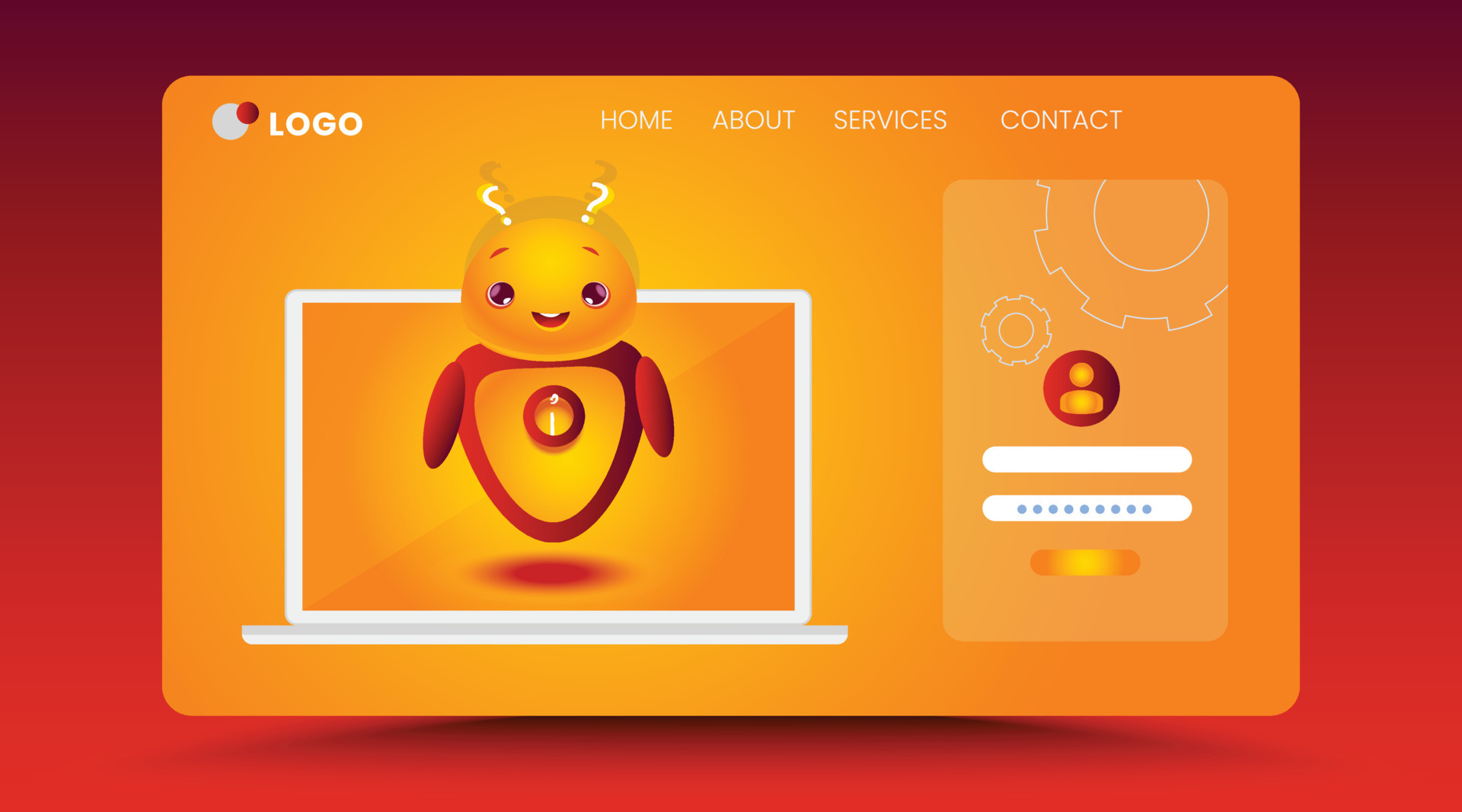 3D Chat Bot website landing page UI design free vector template ...
