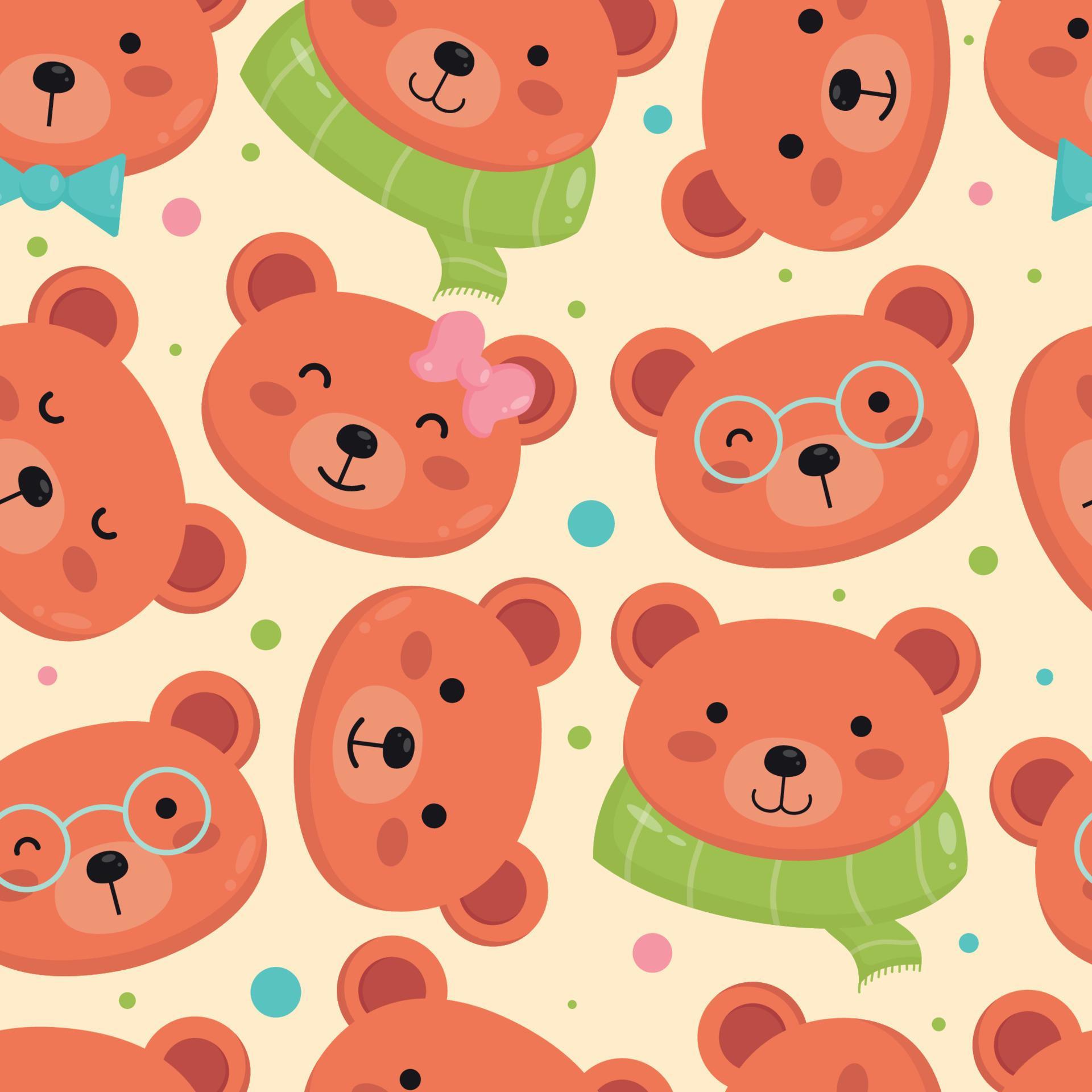 Teddy Bear Seamless Pattern Background 11151782 Vector Art at Vecteezy
