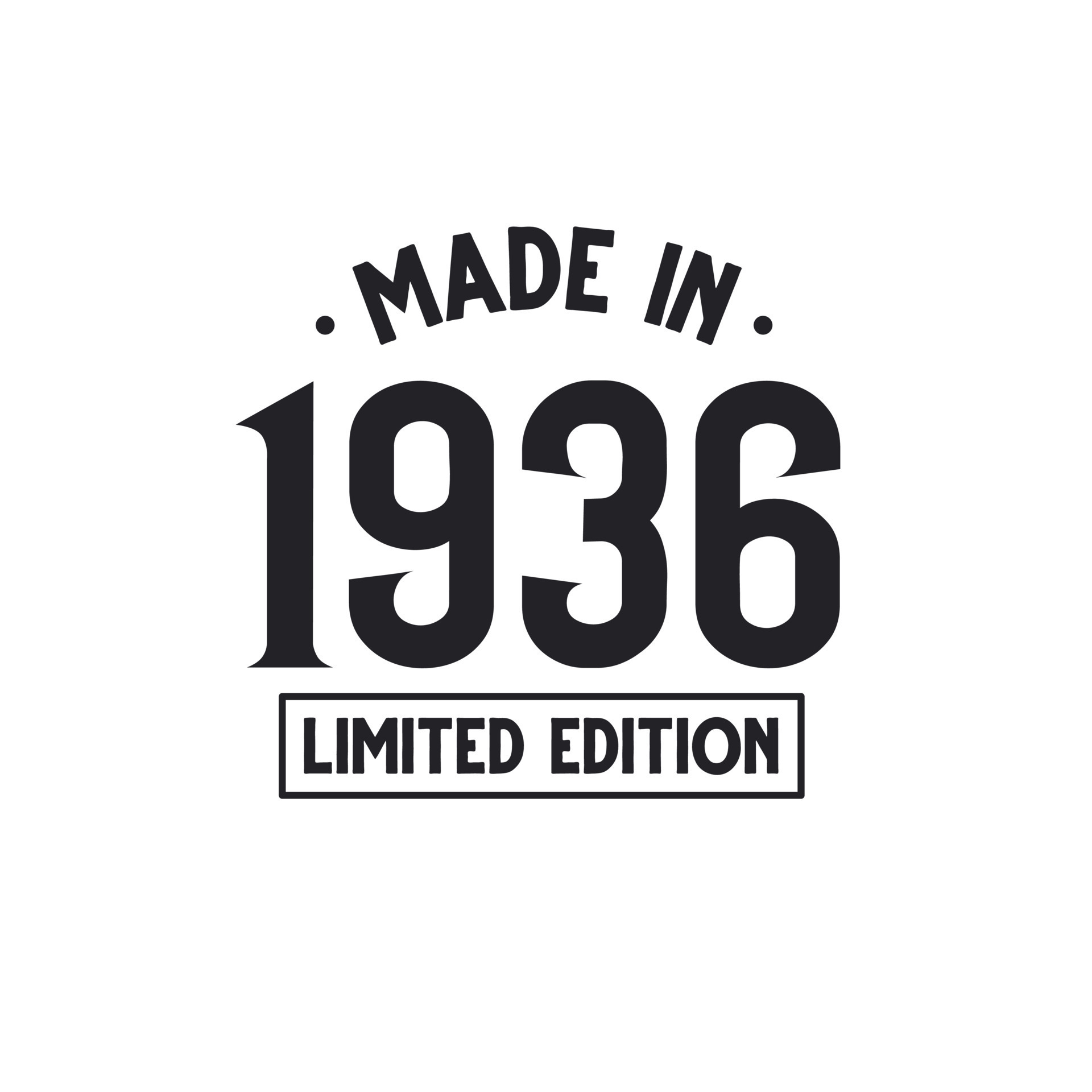 Made in 1936 Limited Edition 11151955 Vector Art at Vecteezy