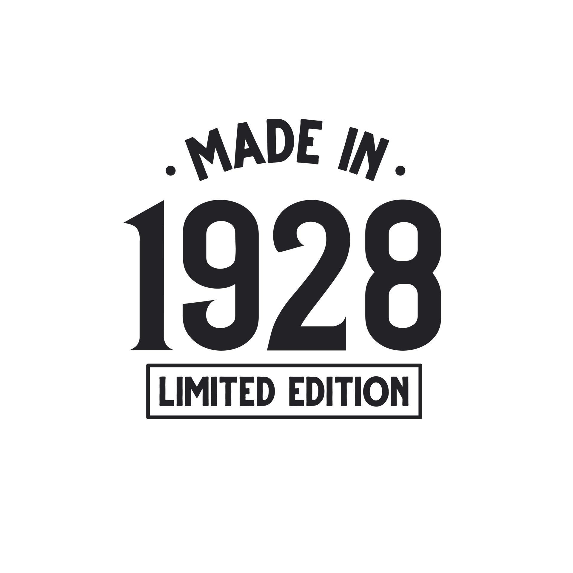 Made in 1928 Limited Edition 11152285 Vector Art at Vecteezy