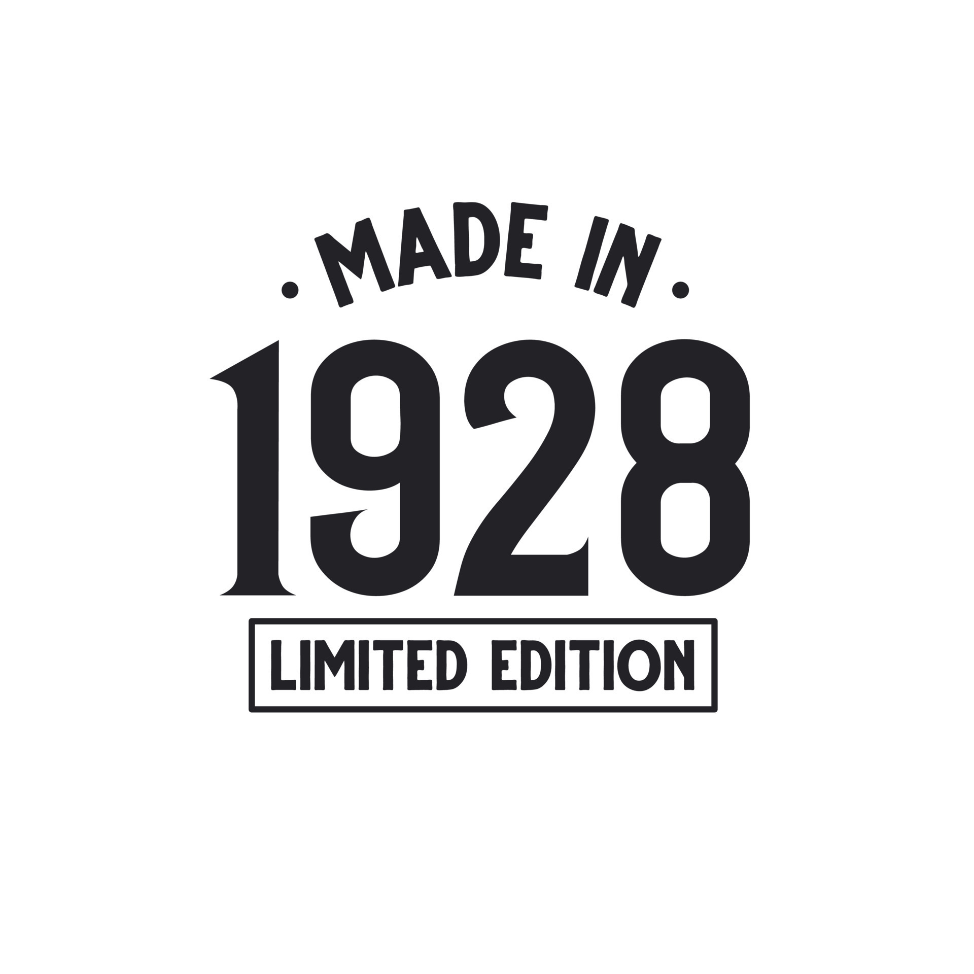 Made in 1928 Limited Edition 11152285 Vector Art at Vecteezy