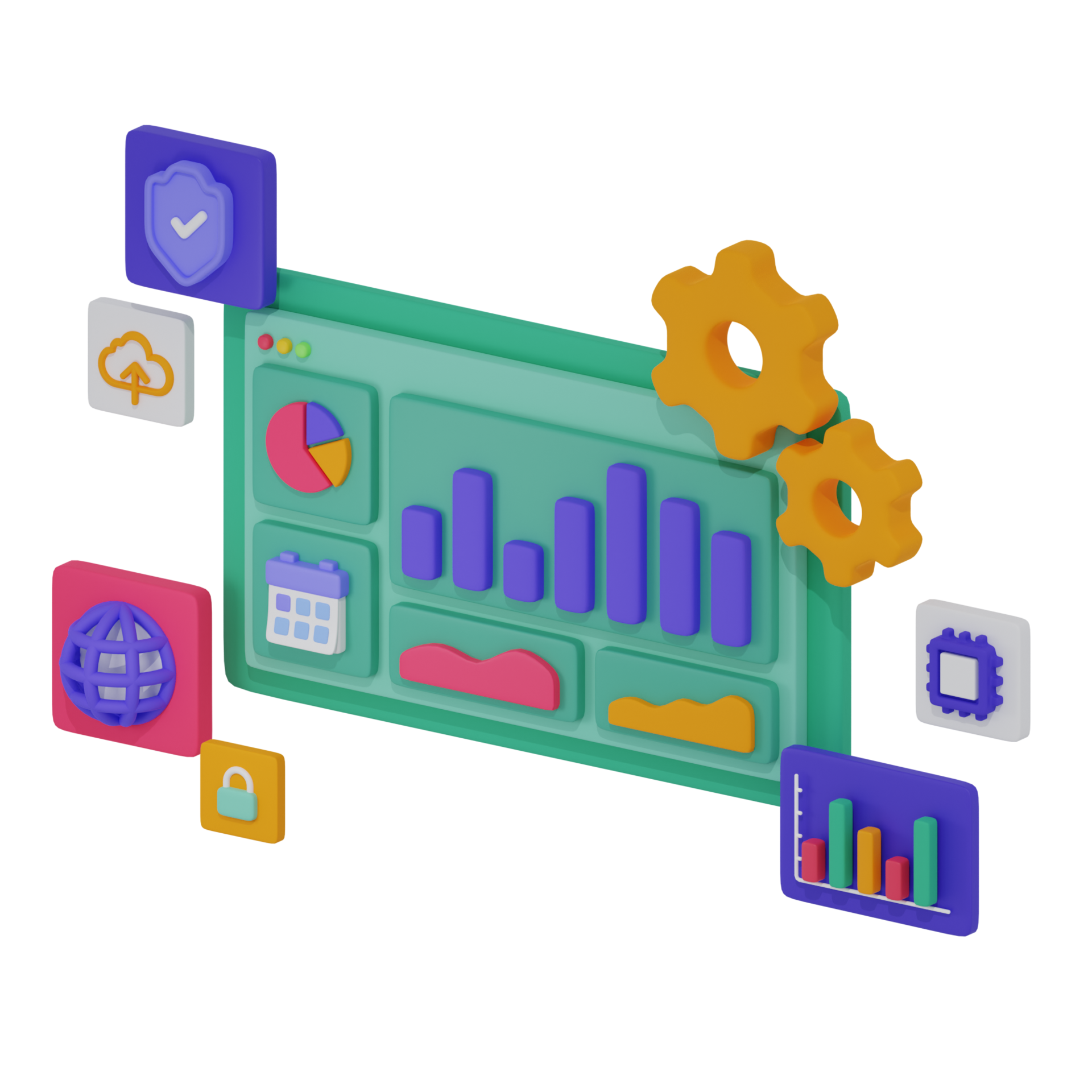 Data Driven Interface 3D Illustrations 11153660 PNG