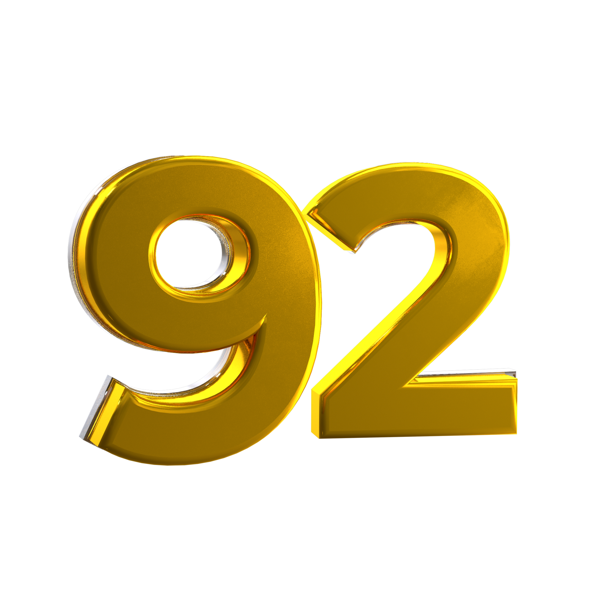 Mental yellow 92 3D Number 11154522 PNG Mental yellow 92 3D Number 11154522 PNG