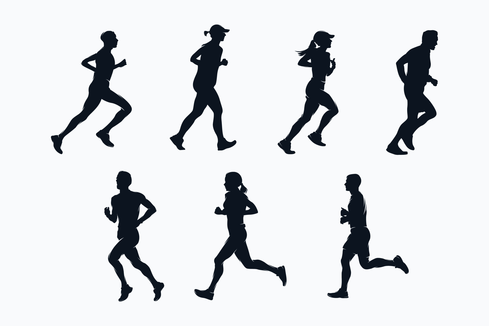 collection of silhouettes of running people 11155848 Vector Art at Vecteezy
