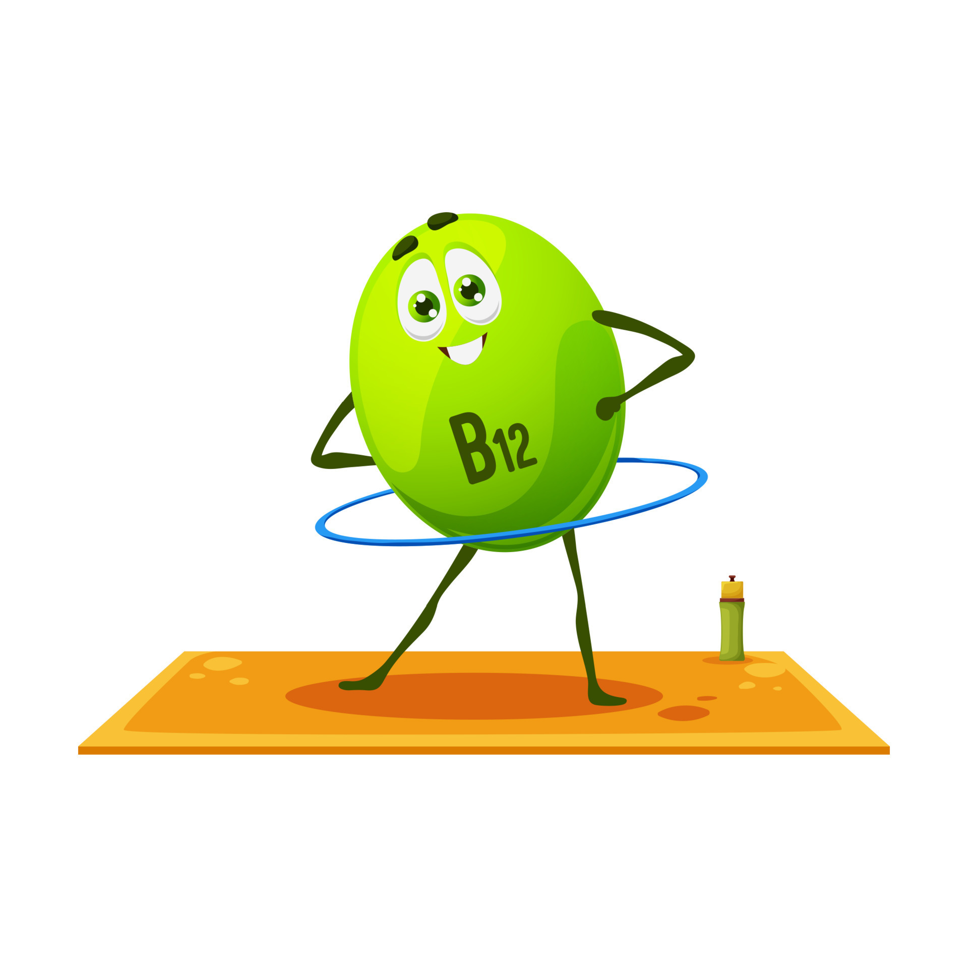 Cartoon B12 vitamin character, cheerful personage 11156702 Vector Art ...