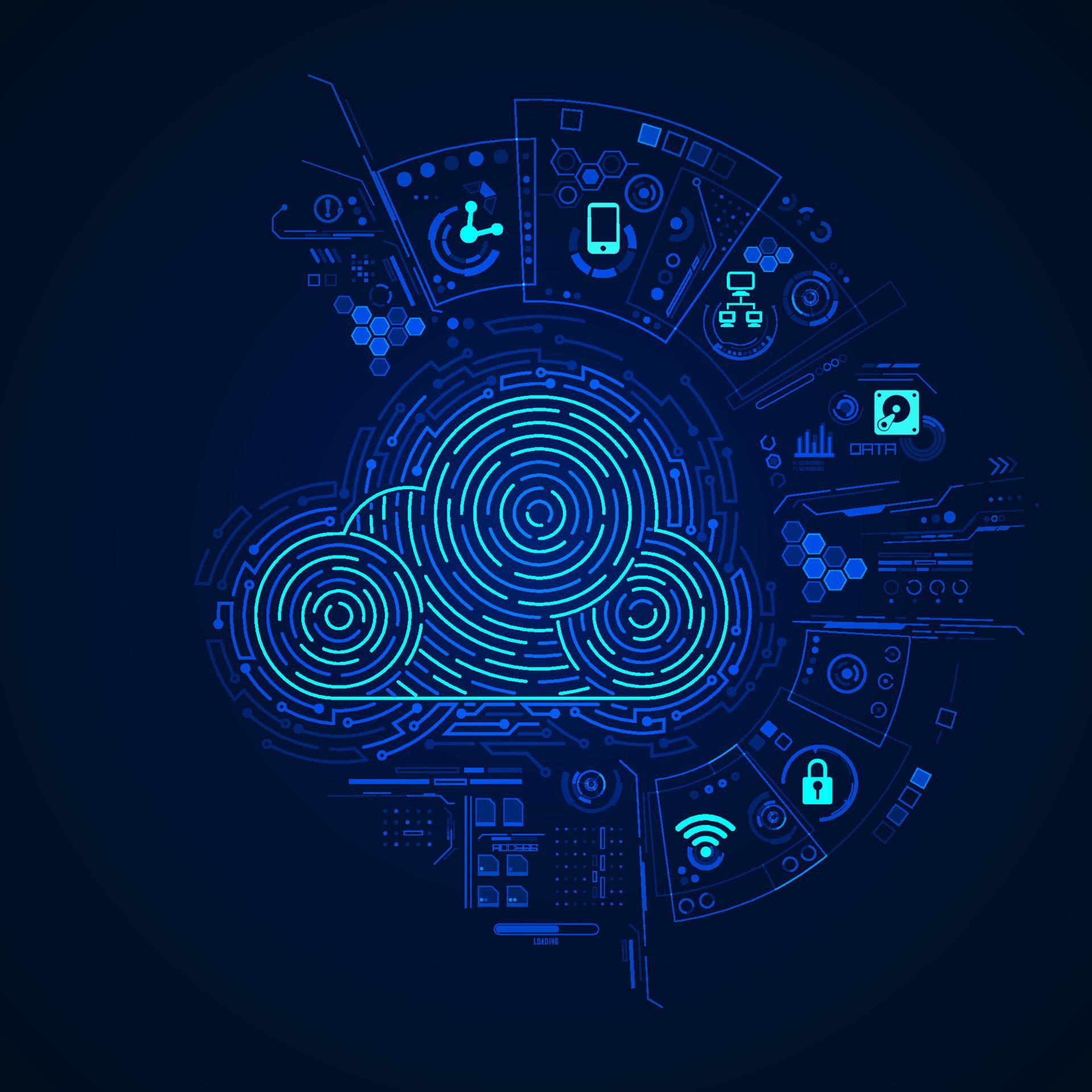 cloud computing interface 11156849 Vector Art at Vecteezy
