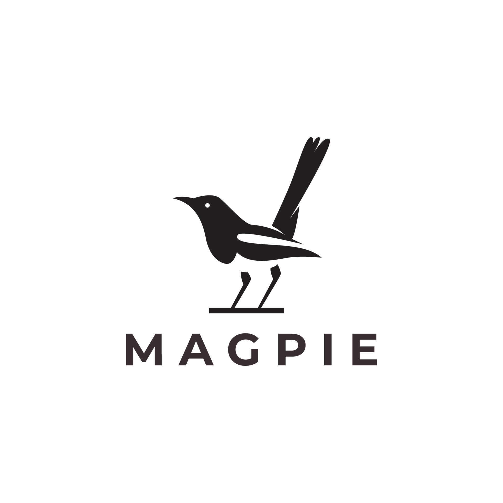 Vector Illustration of Magpie Bird Logo Silhouette Style. 11157003 Vector Art at Vecteezy