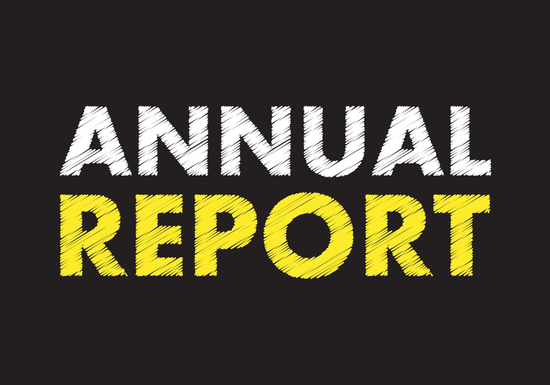 Annual Report Writing Text On Black Chalkboard Vector Illustration