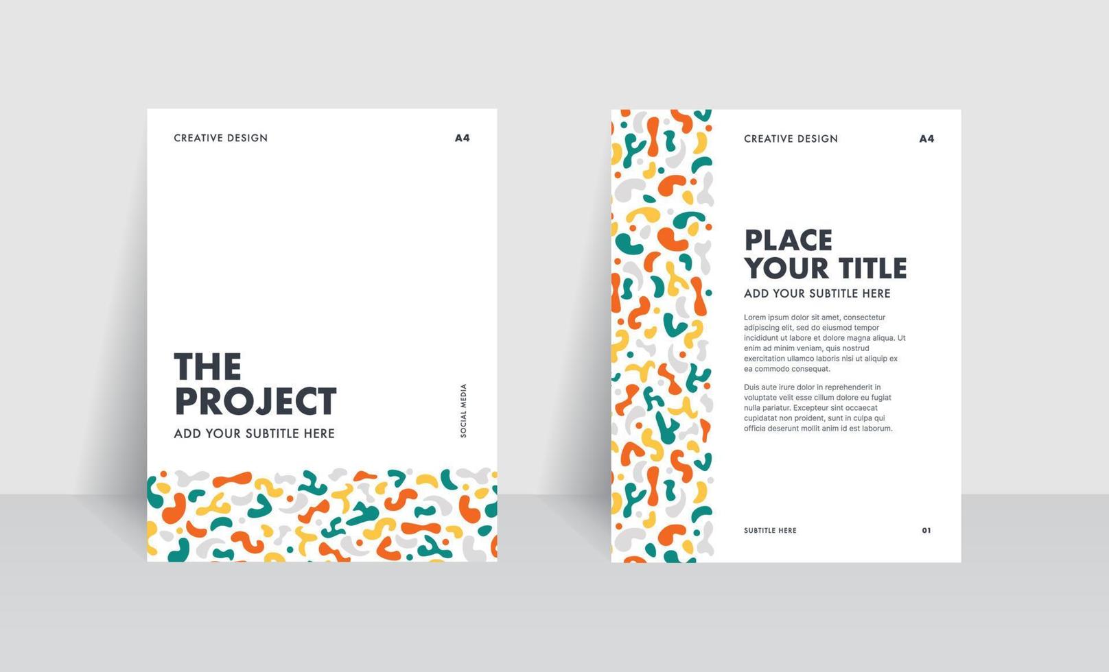 Colorful abstract presentation vector A4 vertical orientation front ...