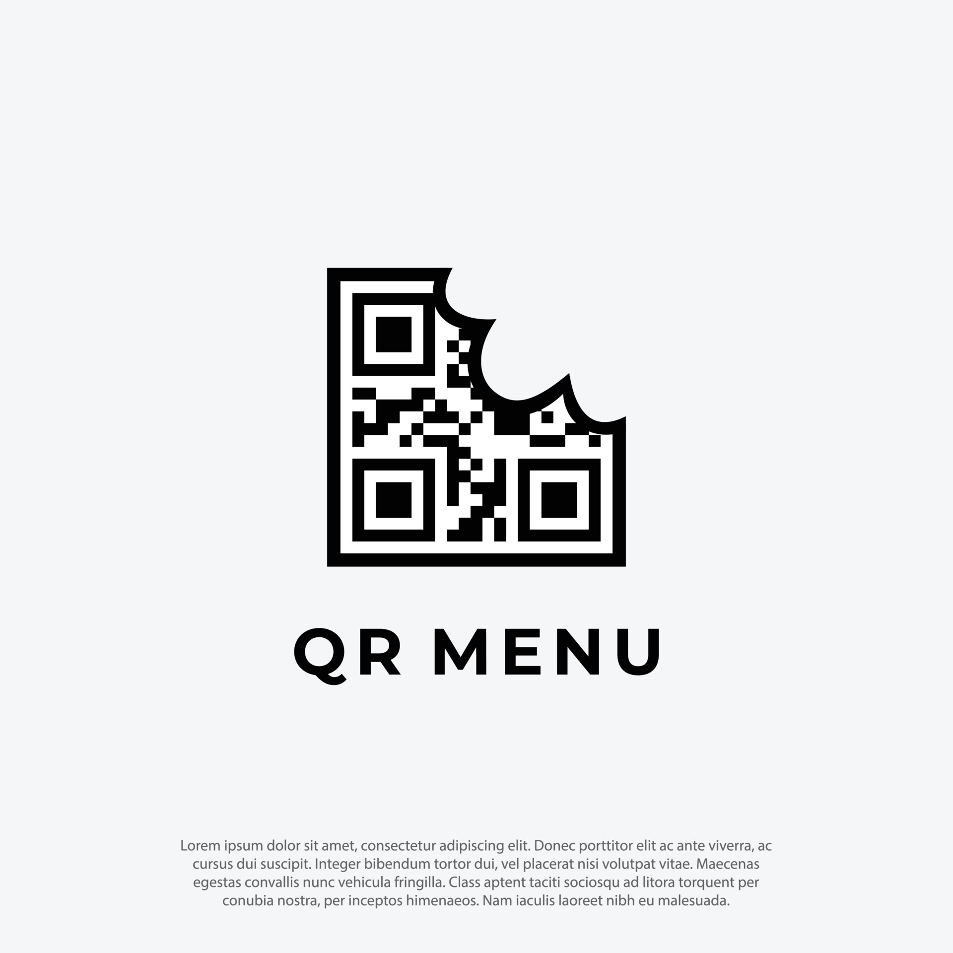 QR code menu logo vector concept, scan for menu order. customer service ... QR code menu logo vector concept, scan for menu order. customer service ...