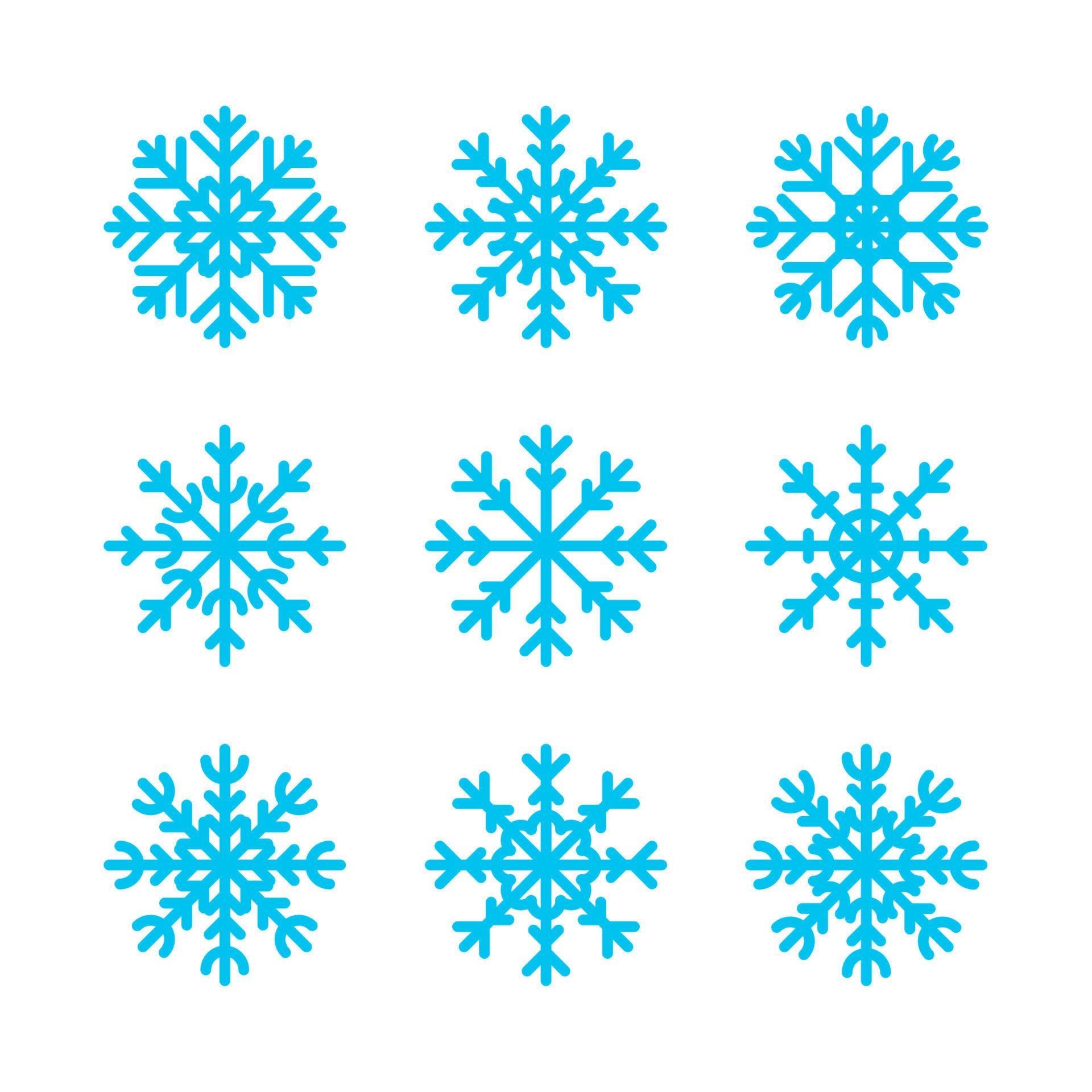 collection of blue snowflake icons 11166923 Vector Art at Vecteezy