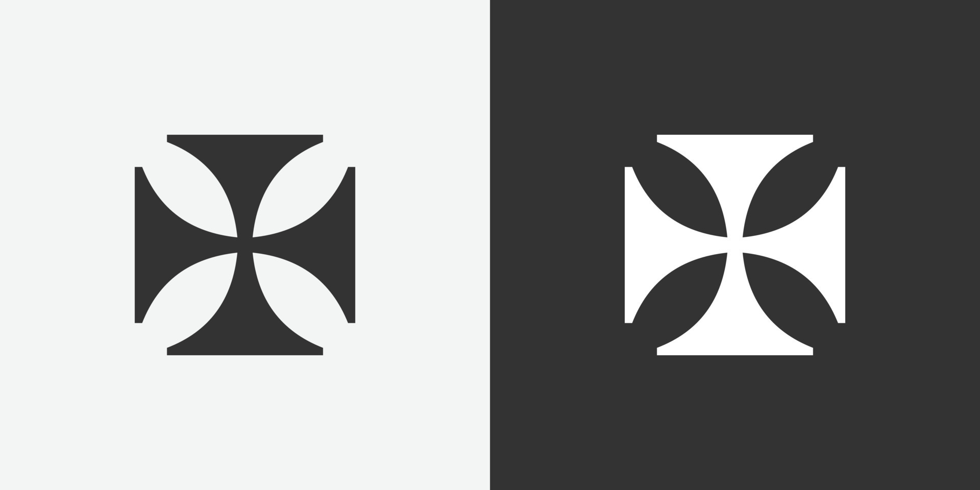 Iron Cross Vector Shape Symbol Christianity Sign Christian Religion Icon Catholic And