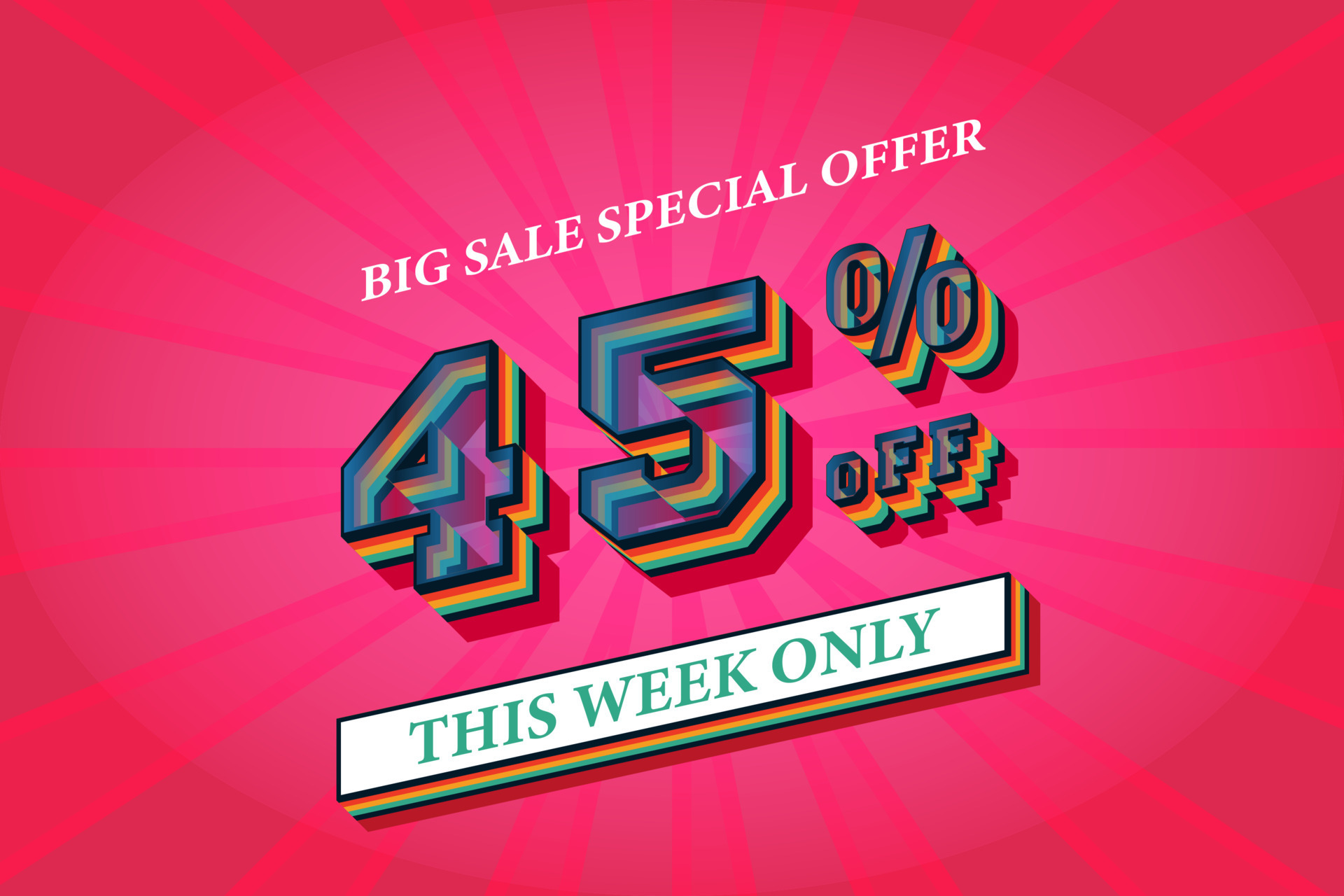 45 Percent Off Big Sale Banner Template Flash Sale Discount Promotion 45 Percent Off Big Sale Banner Template Flash Sale Discount Promotion