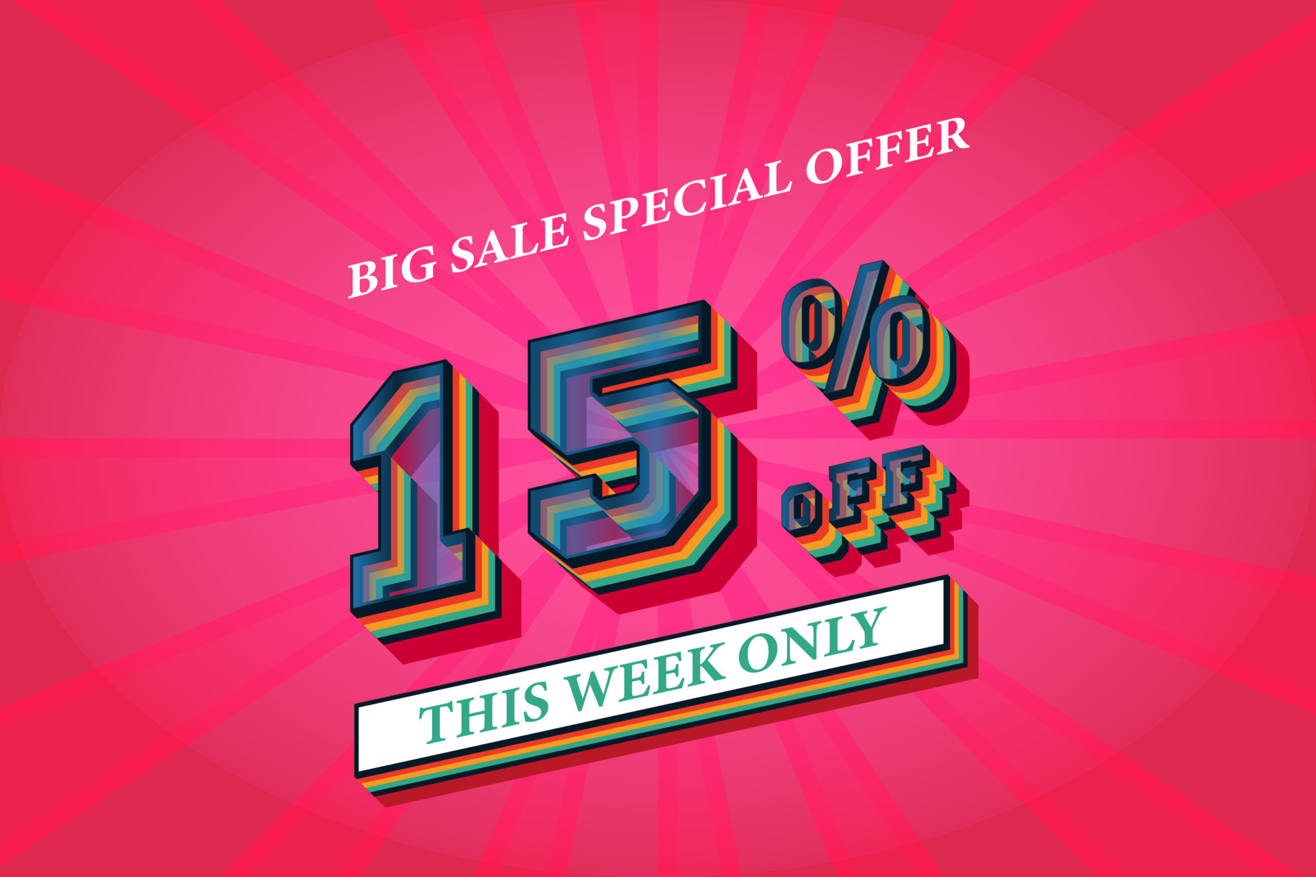 15 Percent Off Big Sale Banner Template Flash Sale Discount Promotion 15 Percent Off Big Sale Banner Template Flash Sale Discount Promotion