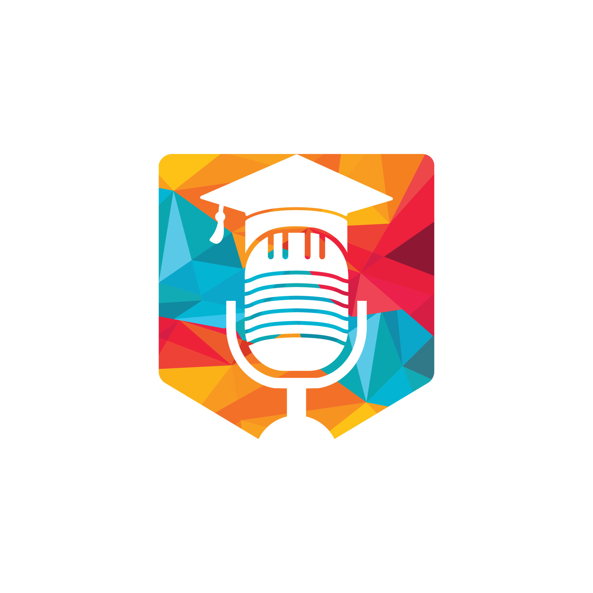 Graduate Podcast Logo Icon Symbol Design Education Podcast Logo Concept 11169442 Vector Art At