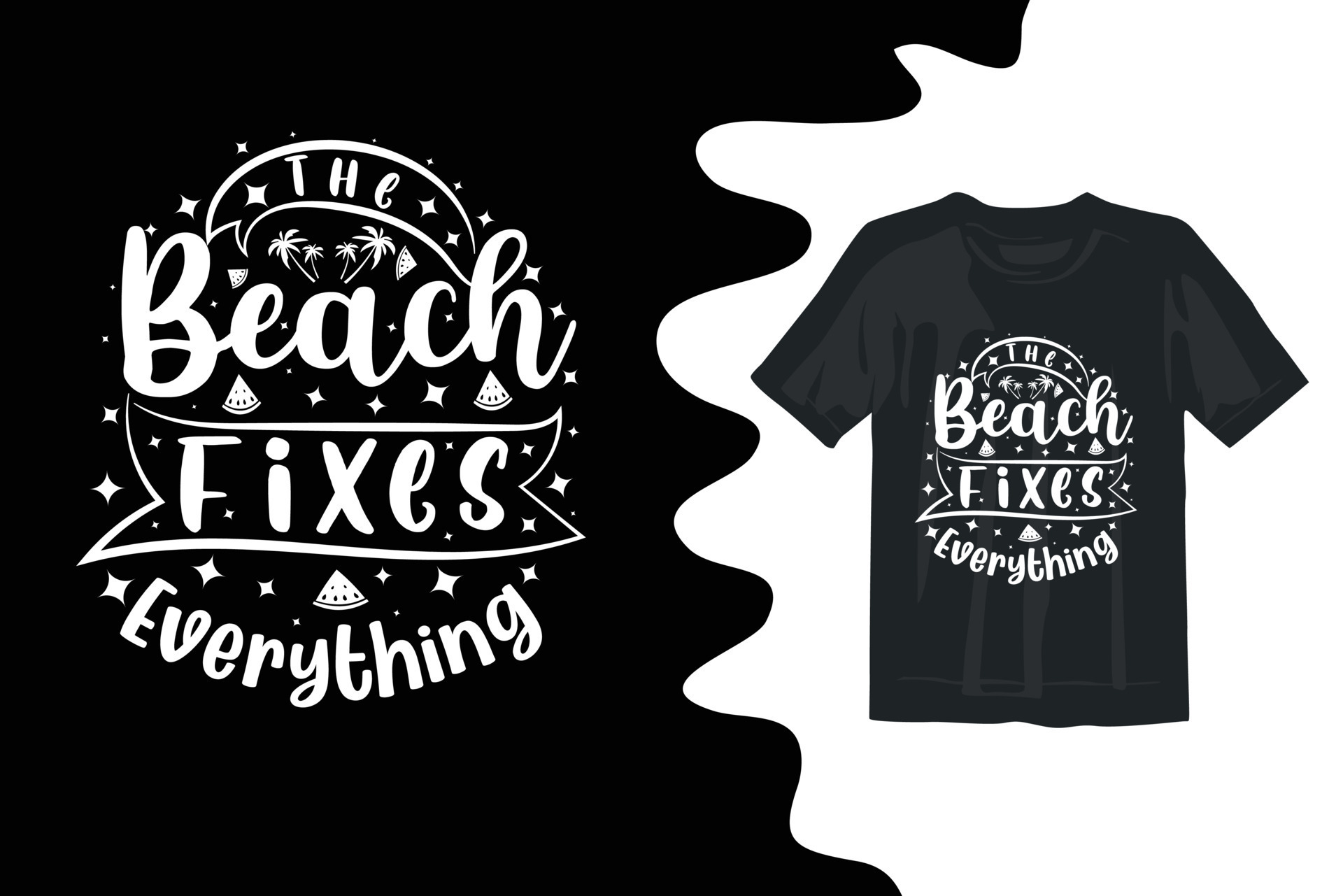 Beach Typography T Shirt Design Vector 11171436 Vector Art At Vecteezy