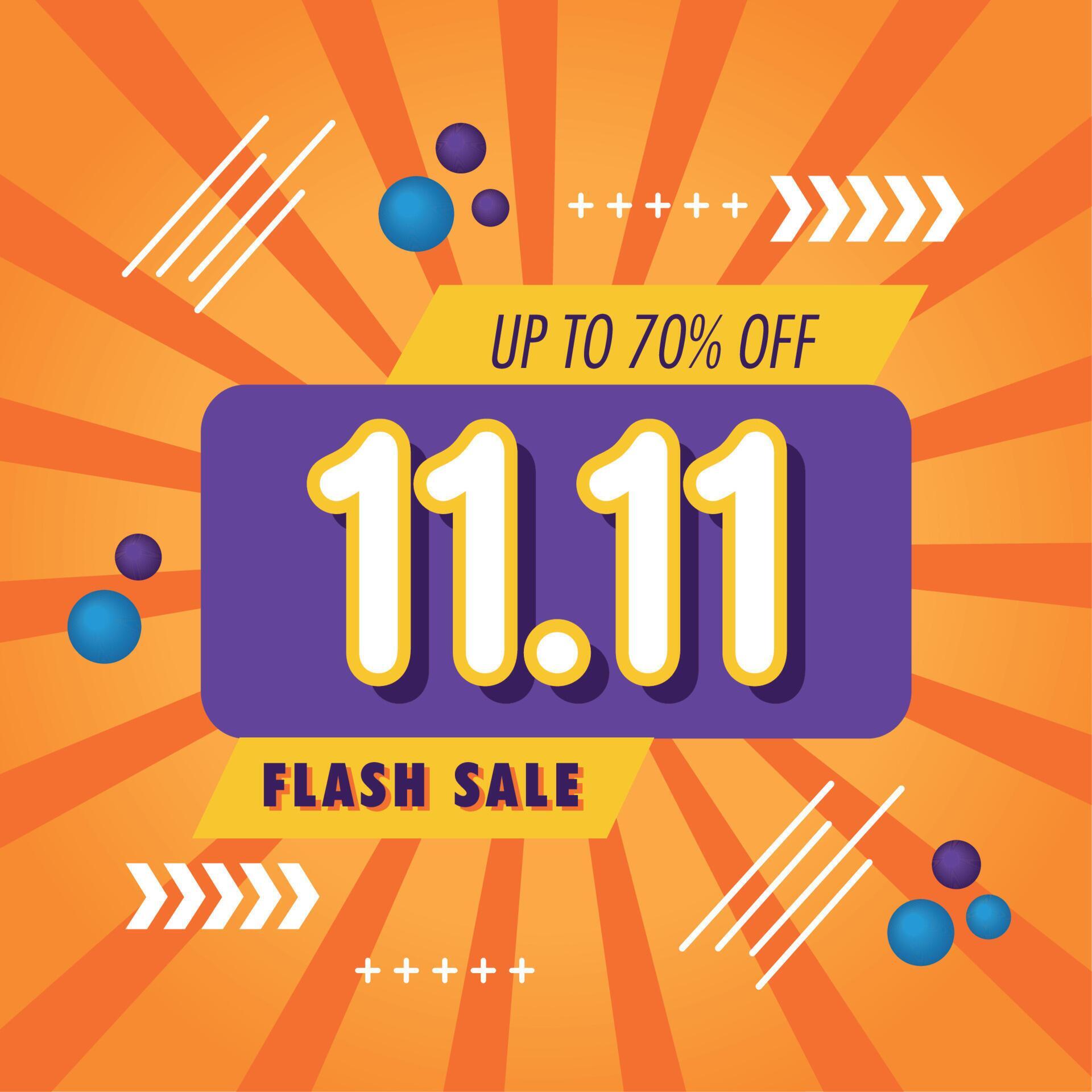 11 11 flash sale commercial 11175996 Vector Art at Vecteezy