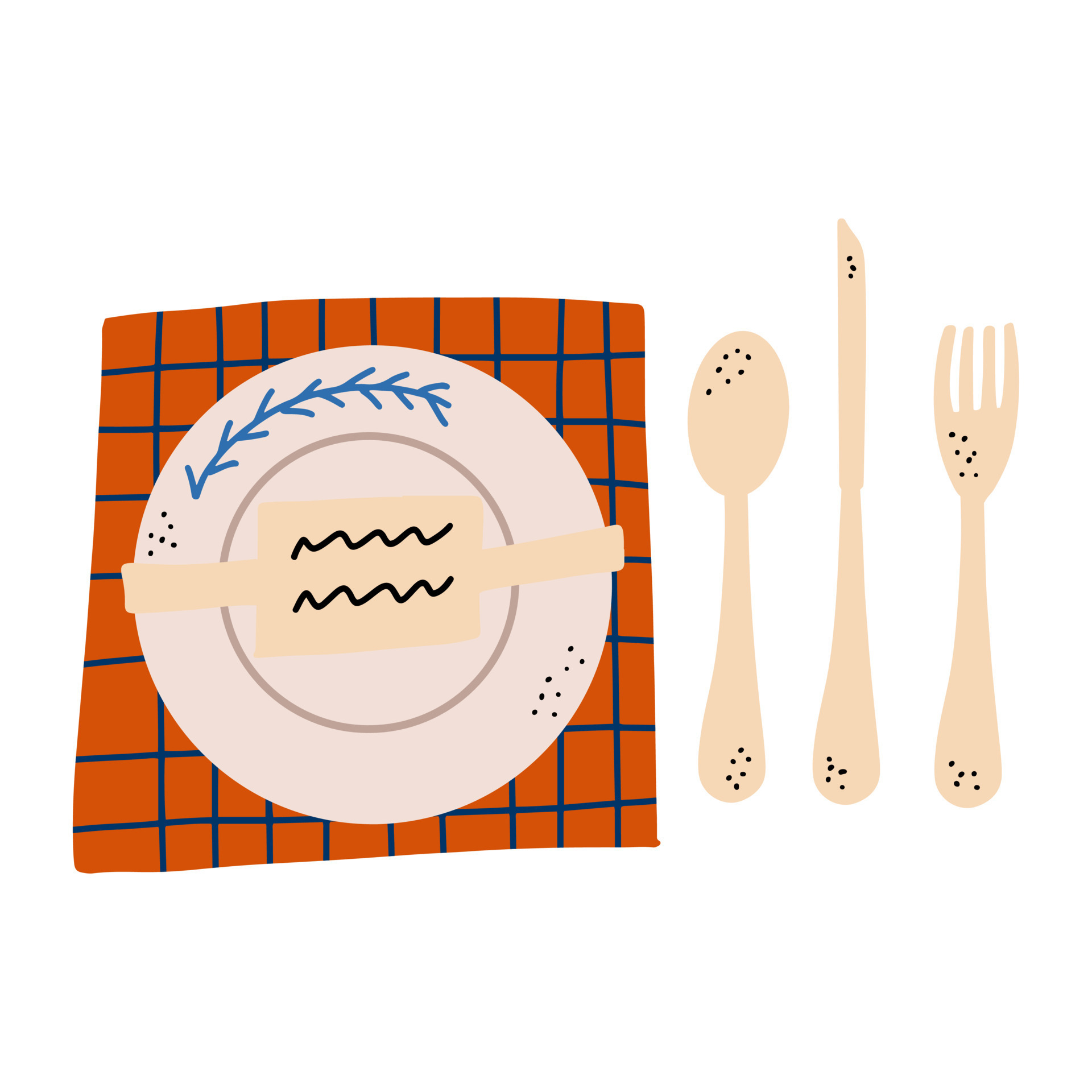 Christmas table setting. Set of elements. Plate, knife, spoon, fork ... Christmas table setting. Set of elements. Plate, knife, spoon, fork ...