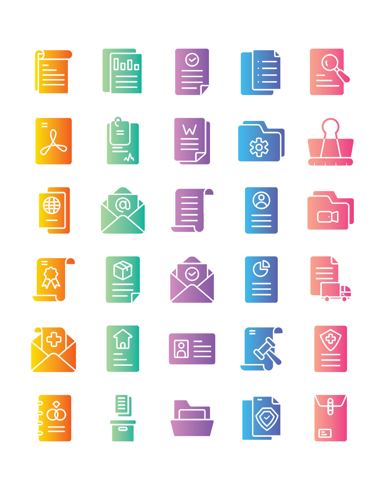 Document Icon Set 30 isolated on white background 11180649 Vector Art ...