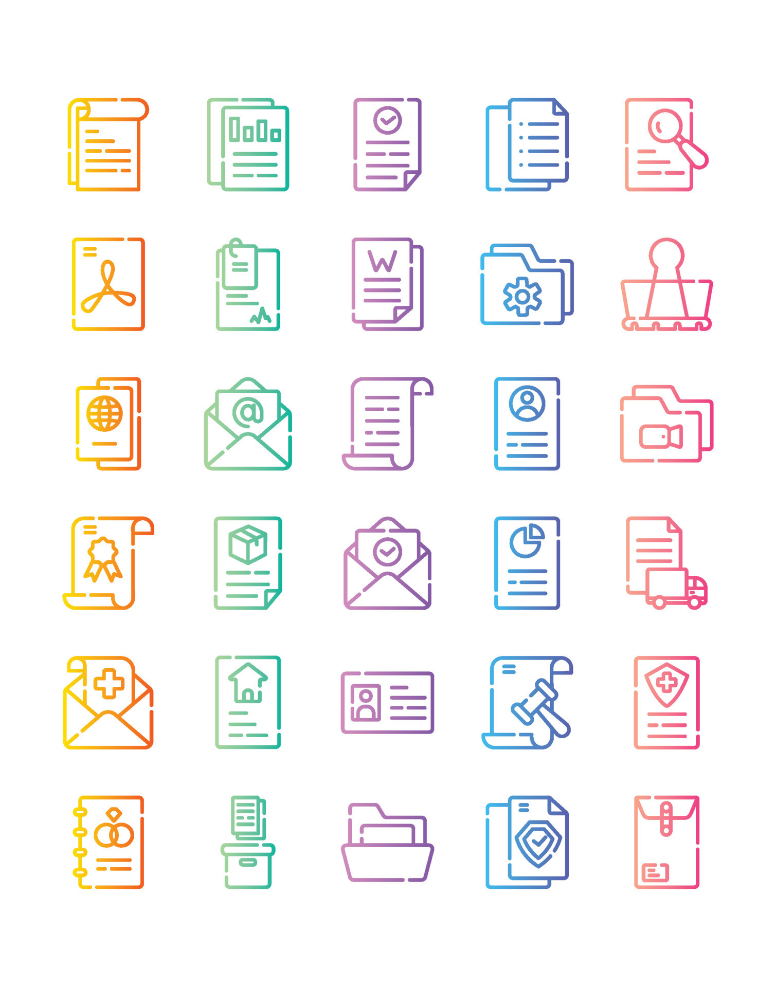 Document Icon Set 30 isolated on white background 11180653 Vector Art ...