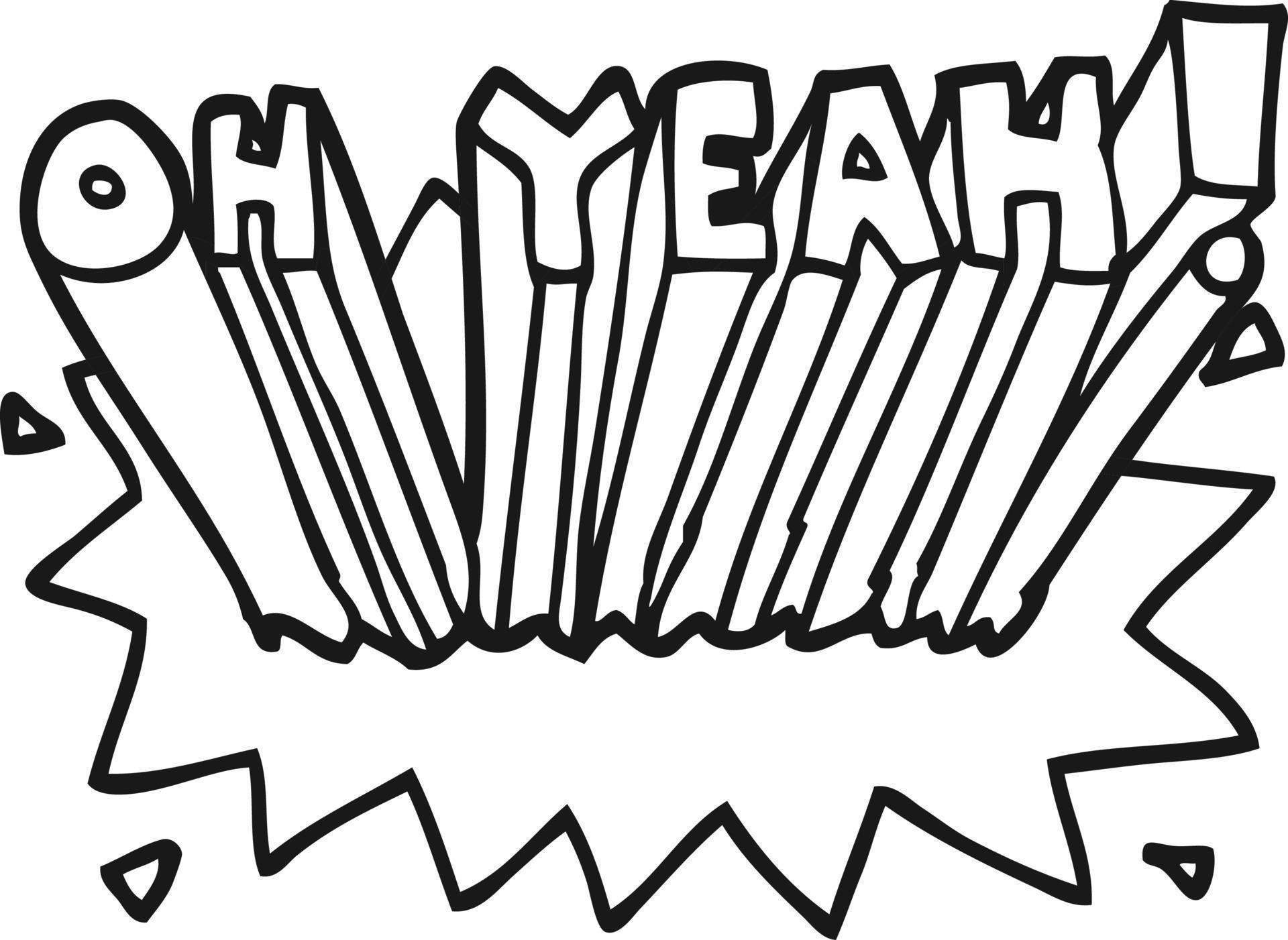 cartoon text Oh Yeah 11180920 Vector Art at Vecteezy