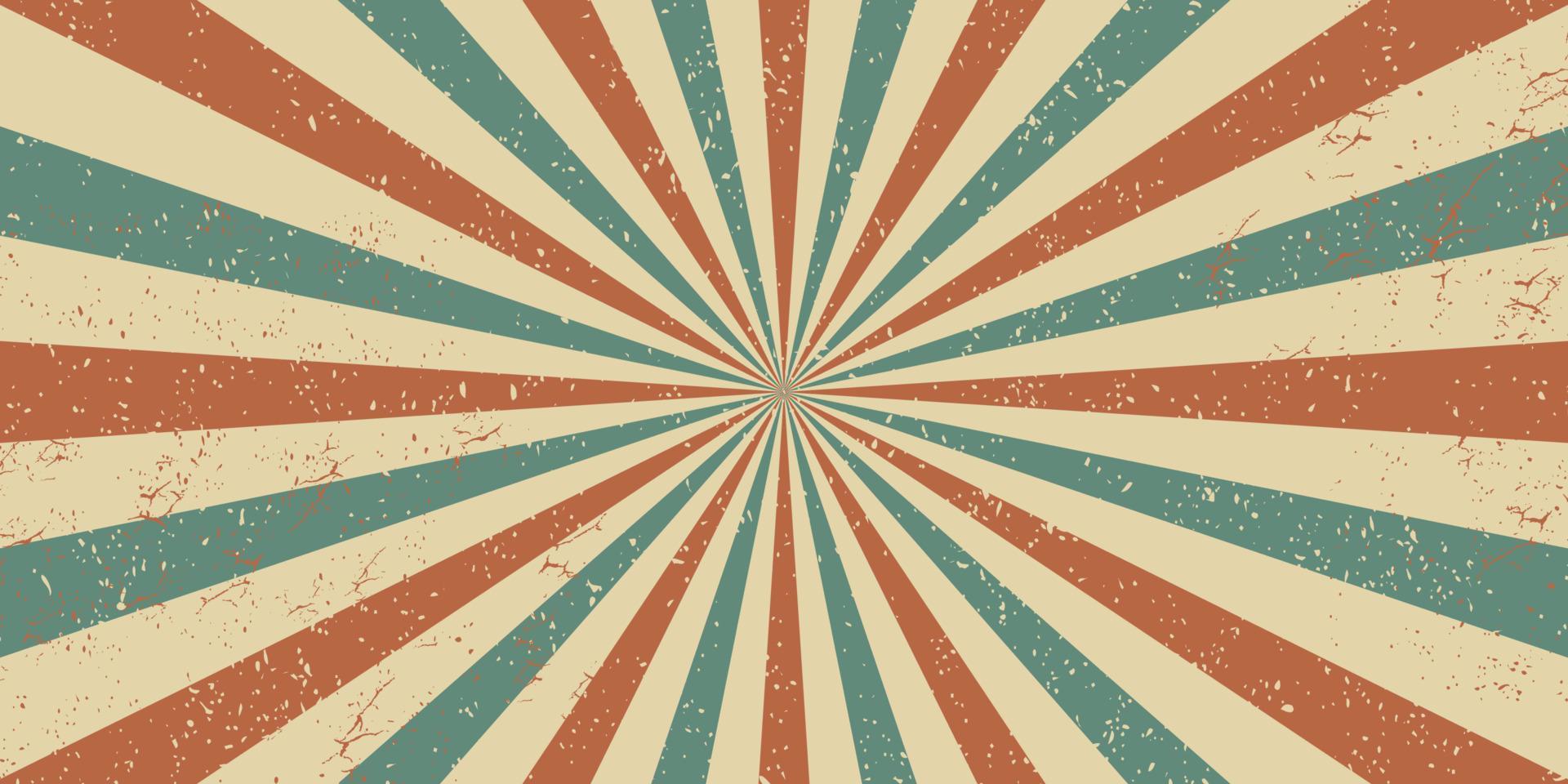 grunge Circus poster vintage vector backdrop. Sunlight retro horizontal background. color burst ...