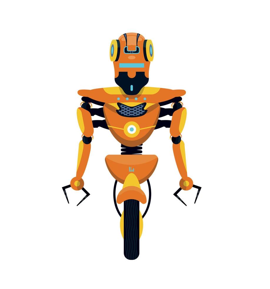Robot Isolated Futuristic Fictional Cyborg Artificial Intelligence Android Flat Vector