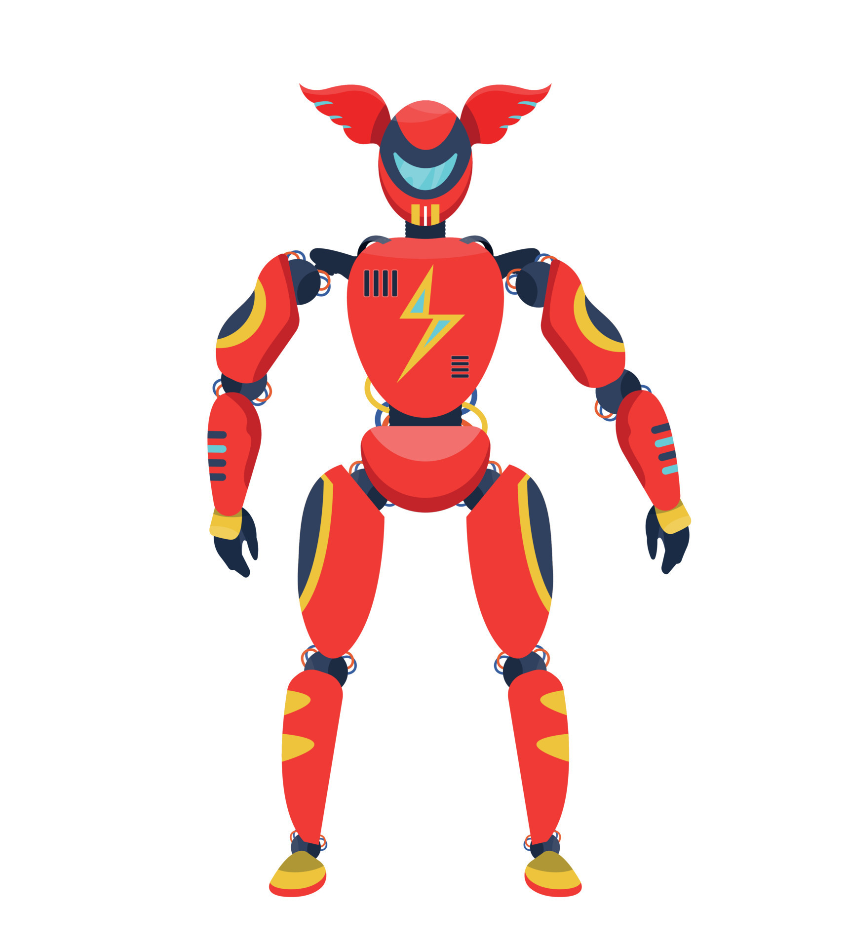 Robot isolated. Super hero, electric charge android. Futuristic ... Robot isolated. Super hero, electric charge android. Futuristic ...