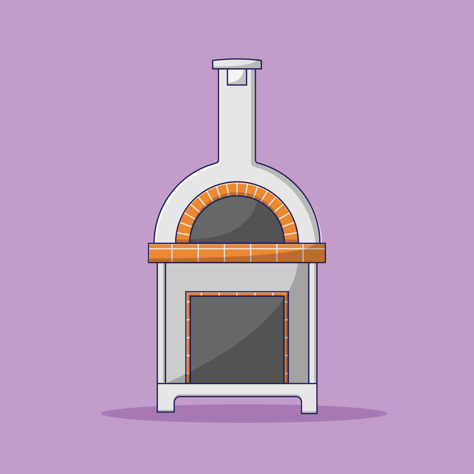 Pizza Oven Vector Icon Illustration With Outline For Design Element Clip Art Web Landing Page